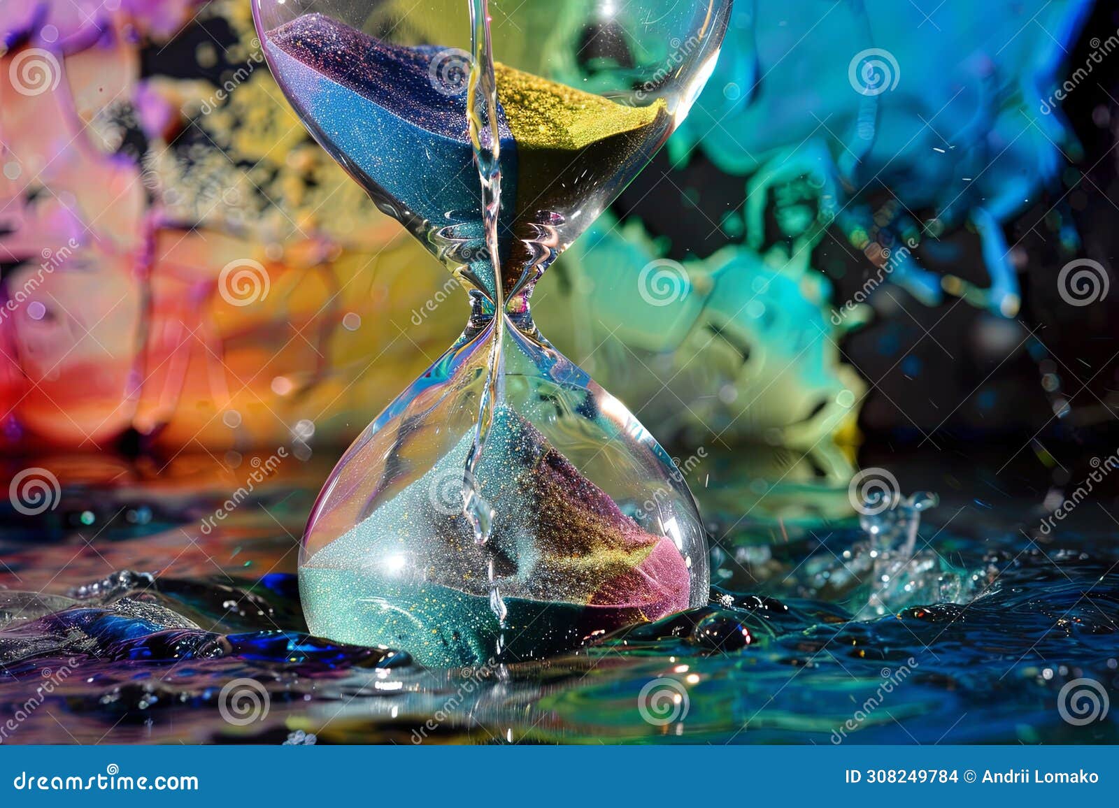 Hourglass with Water Running Down Stock Photo - Image of sandglass ...