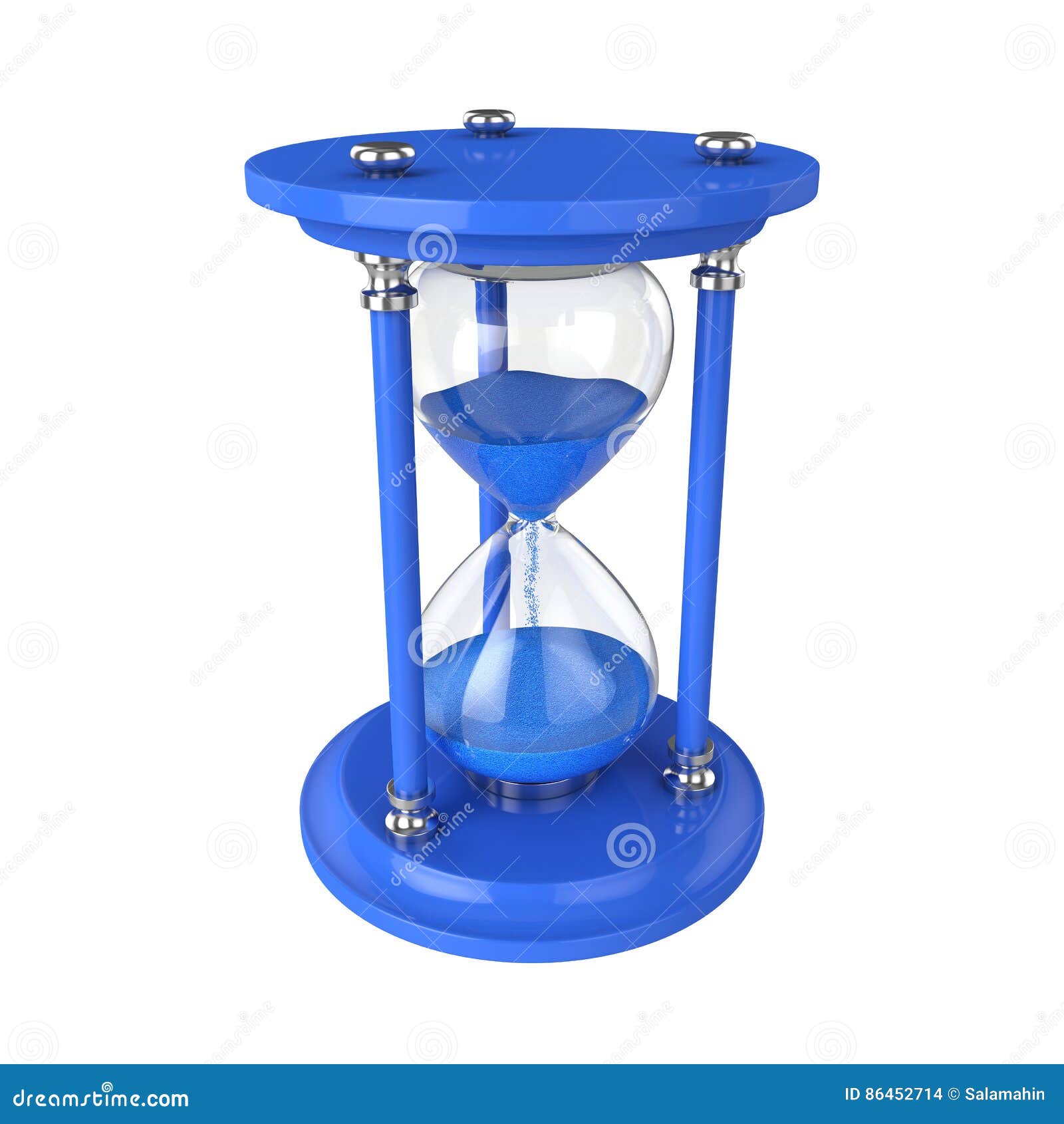 Hourglass on White Background, 3D Rendering Stock Illustration ...