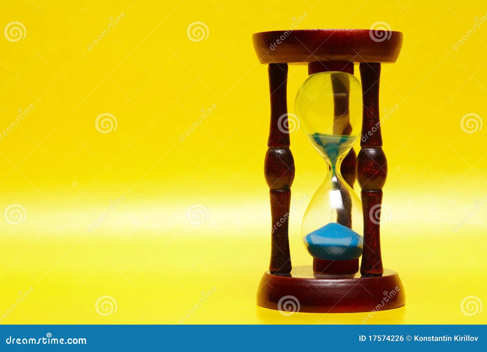 Hourglass on Yellow stock photo. Image of equipment, yellow - 17574226