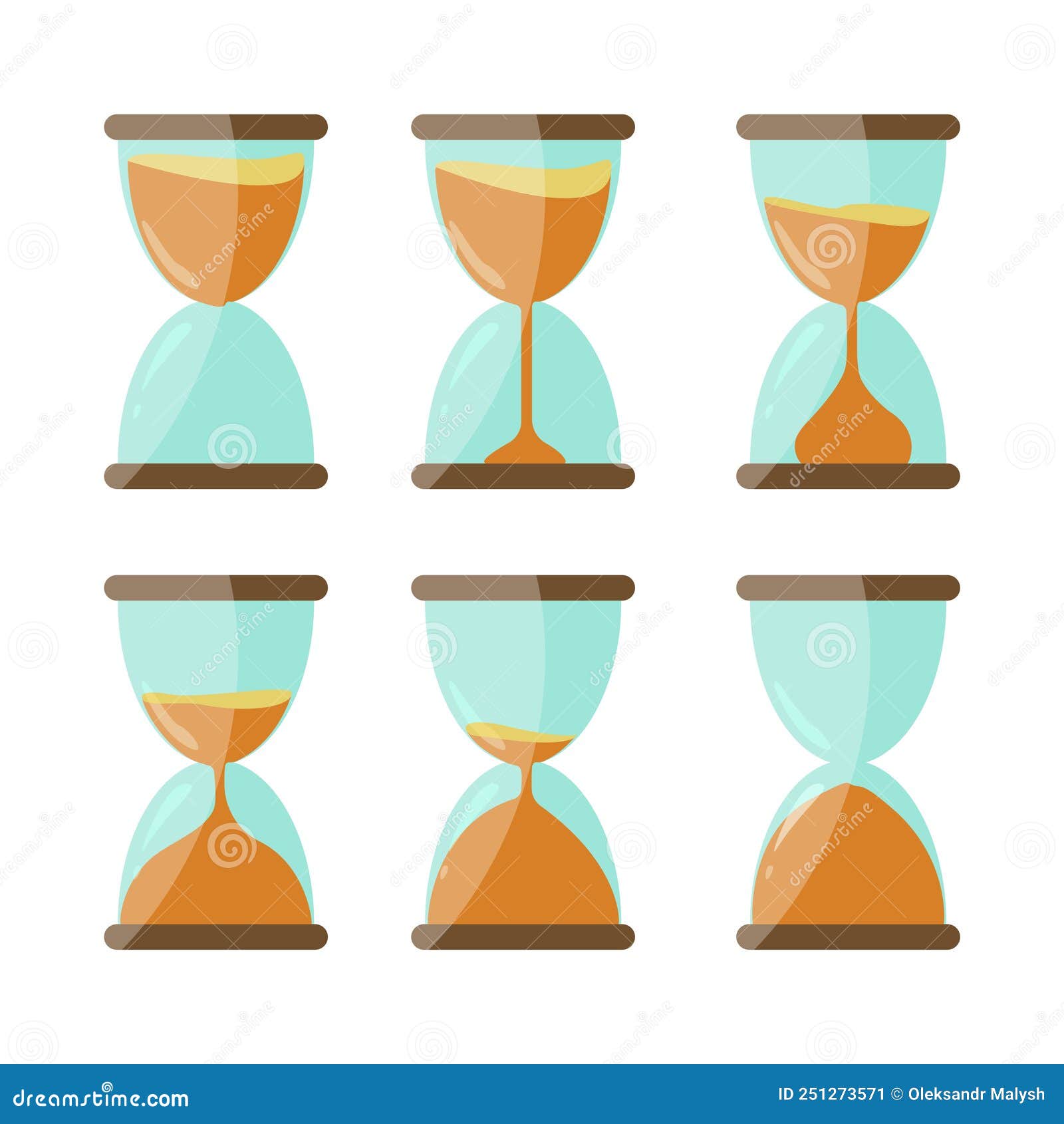 Hourglasses Set Vector Illustration Design Isolated Timer Stock Vector Illustration Of Colored