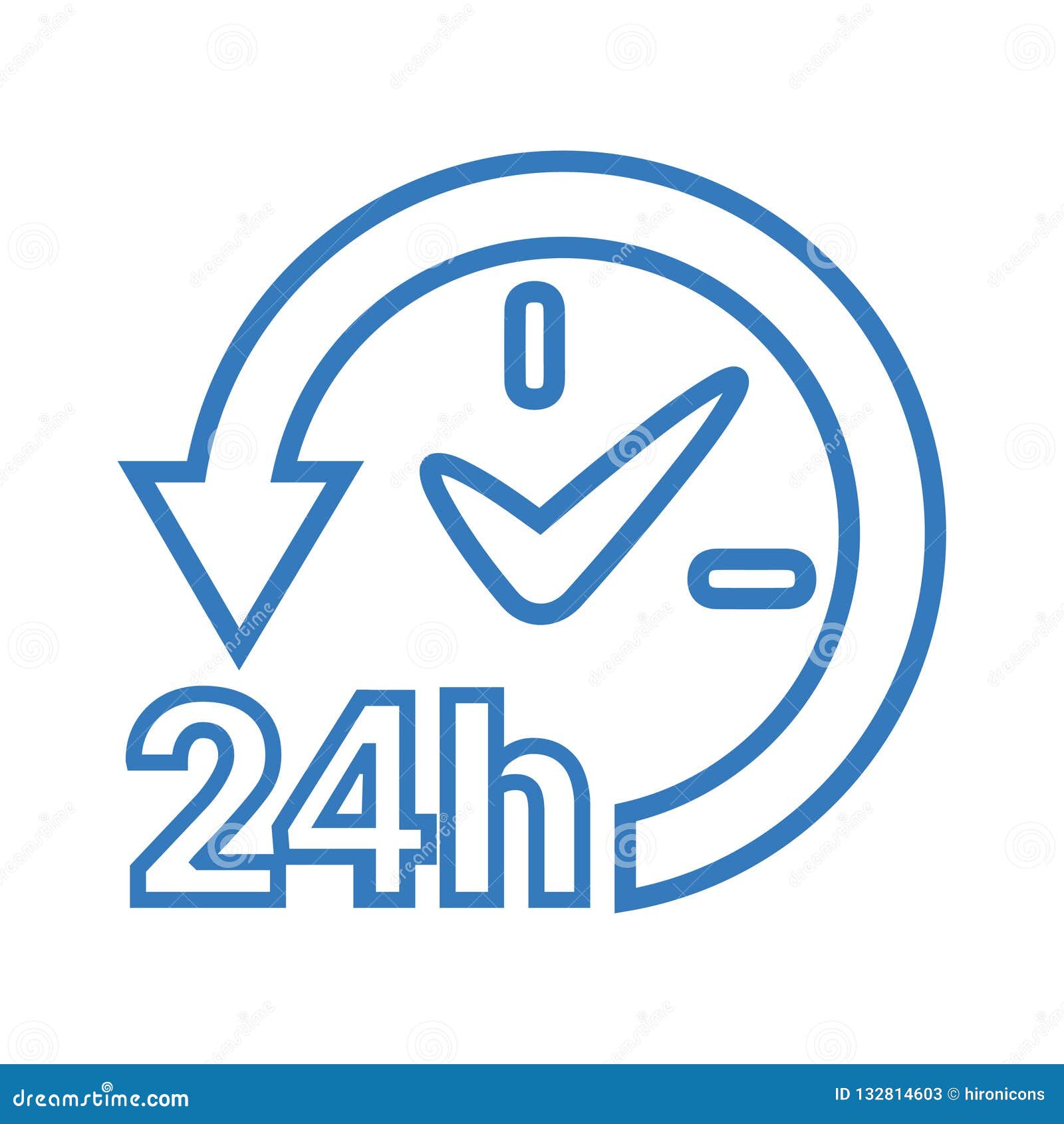 24 hours active icon stock vector. Illustration of blue - 132814603