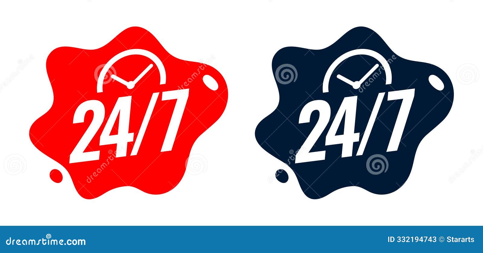 24 Hours All Day Customer Service Label Design Stock Illustration ...