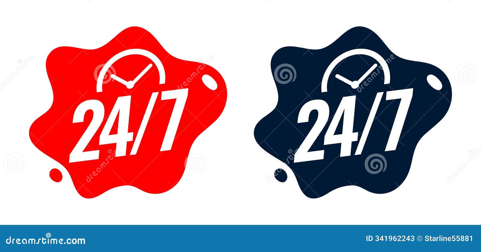 24 Hours All Day Customer Service Label Design Stock Illustration ...