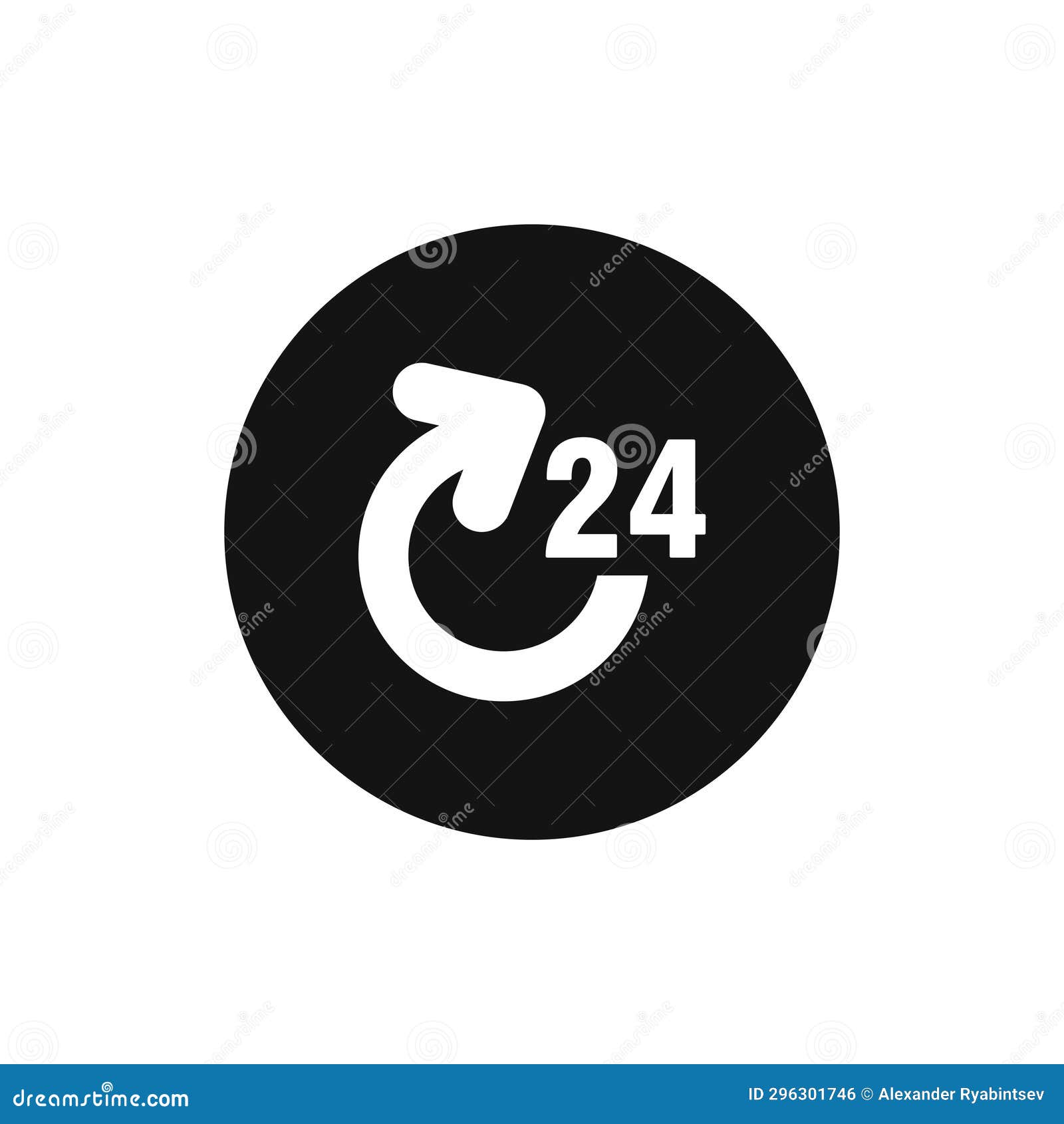 24 Hours, Arrow, Circle, Clock Icon. Signs And Symbols Can Be Used For ...