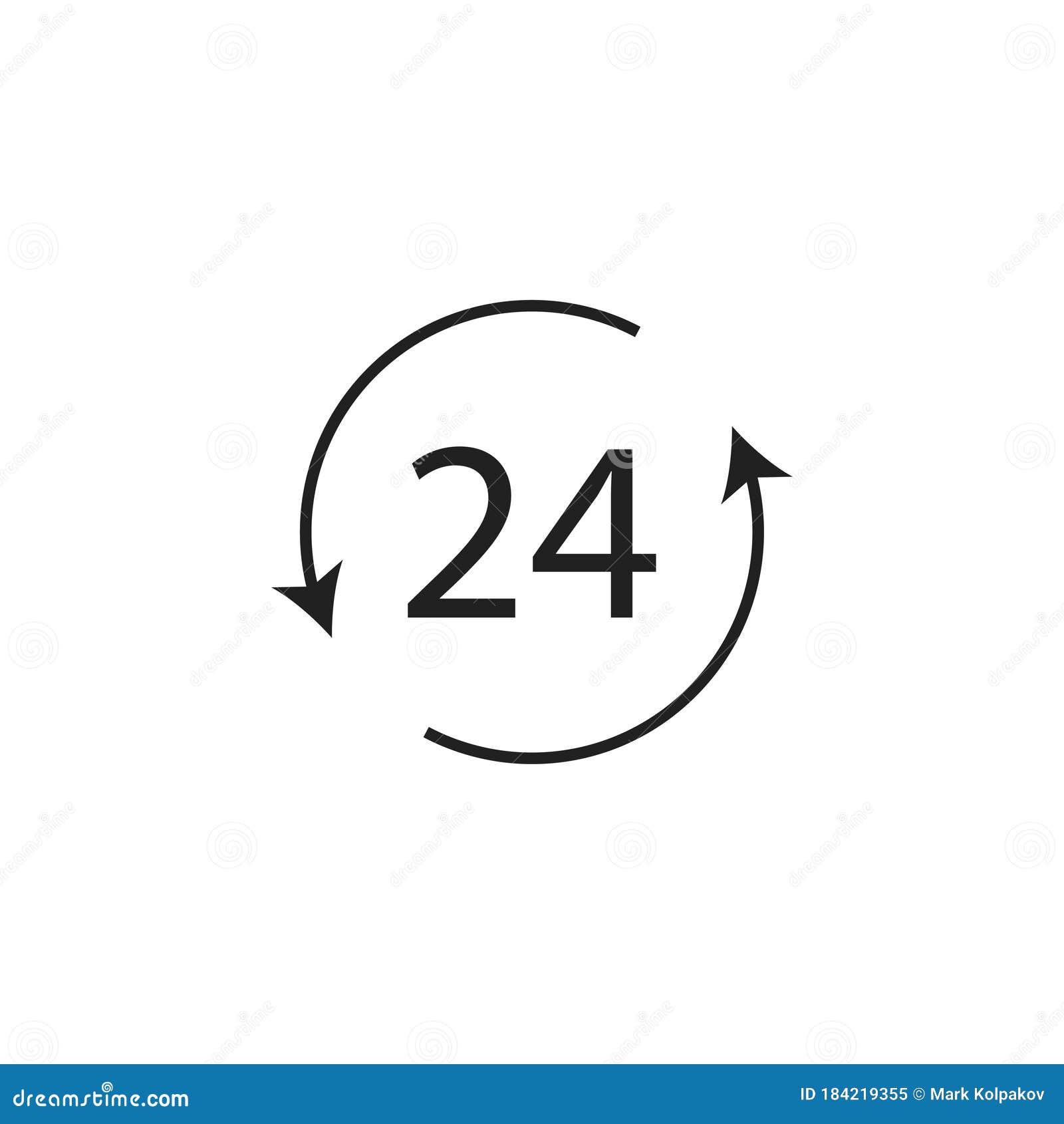 24 Hours, Arrow, Circle, Clock Icon. Signs And Symbols Can Be Used For ...
