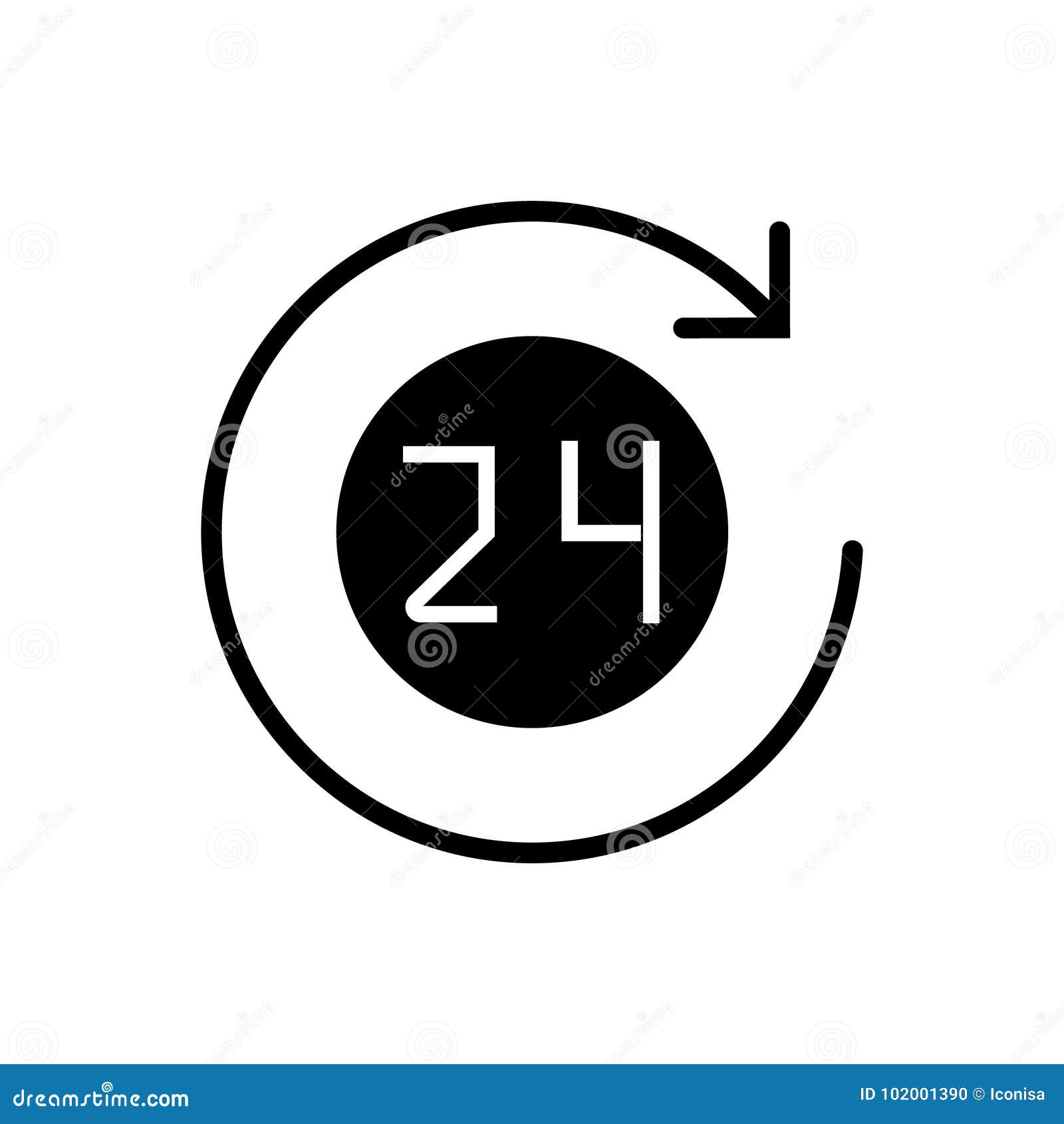 24 Hours, Arrow, Circle, Clock Icon. Signs And Symbols Can Be Used For ...