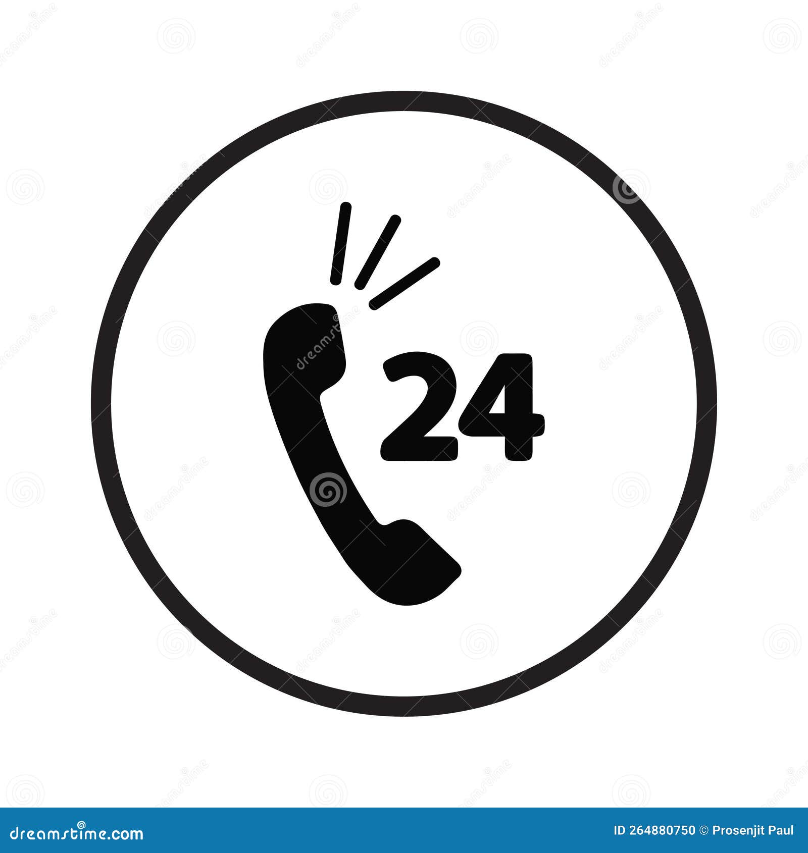 24 hours call support icon stock vector. Illustration of work - 264880750