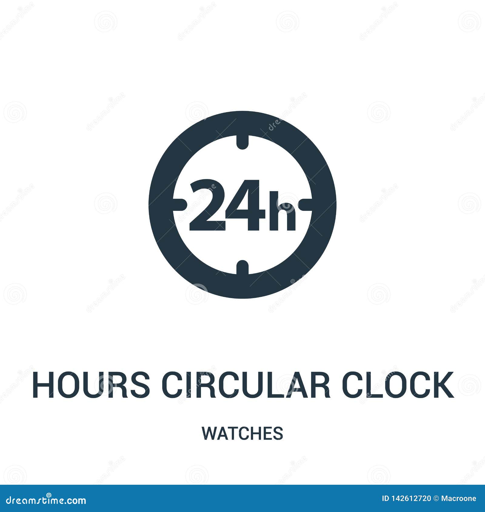 Hours Circular Clock Symbol Icon Vector From Watches Collection. Thin ...