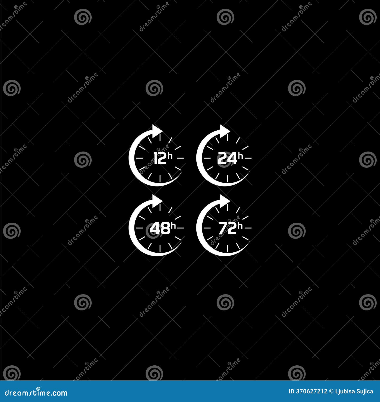 24 Hours Clock Sign Icon In Transparent Style. Twenty Four Hour Open ...