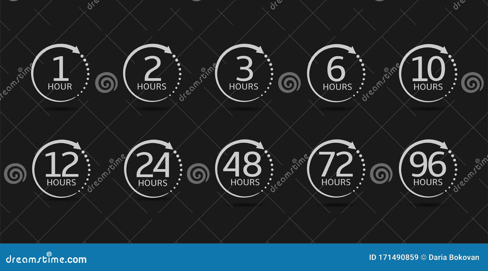 Hours clock arrow stock illustration. Illustration of isolated - 171490859