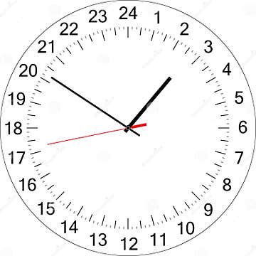 24 Hours Clock Dial. Vector Illustration Stock Vector - Illustration of ...