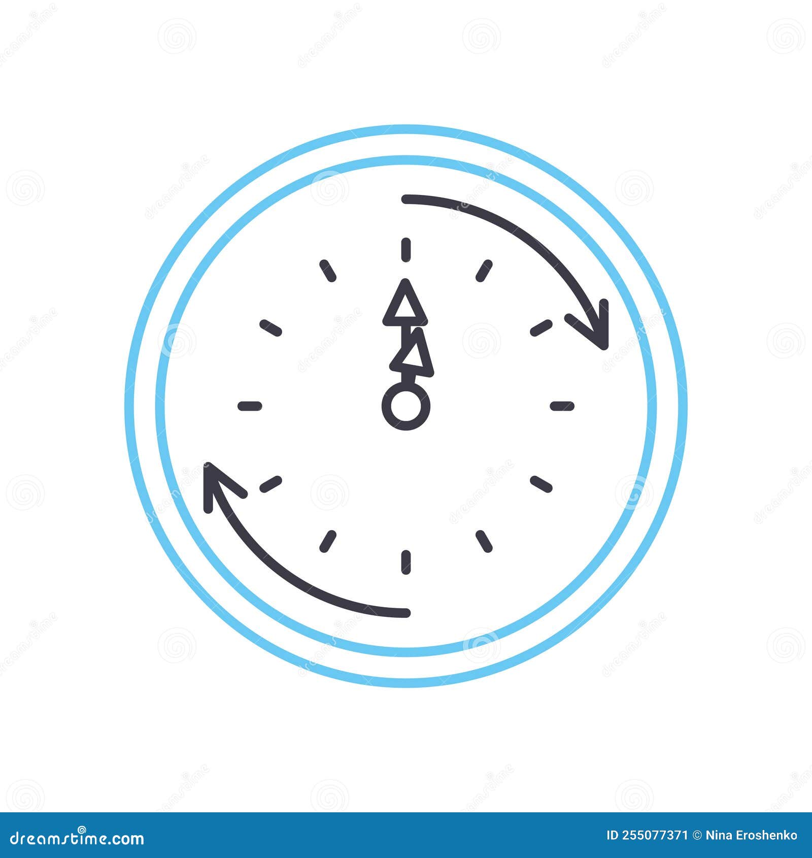 24 Hours Clock Line Icon, Outline Symbol, Vector Illustration, Concept ...