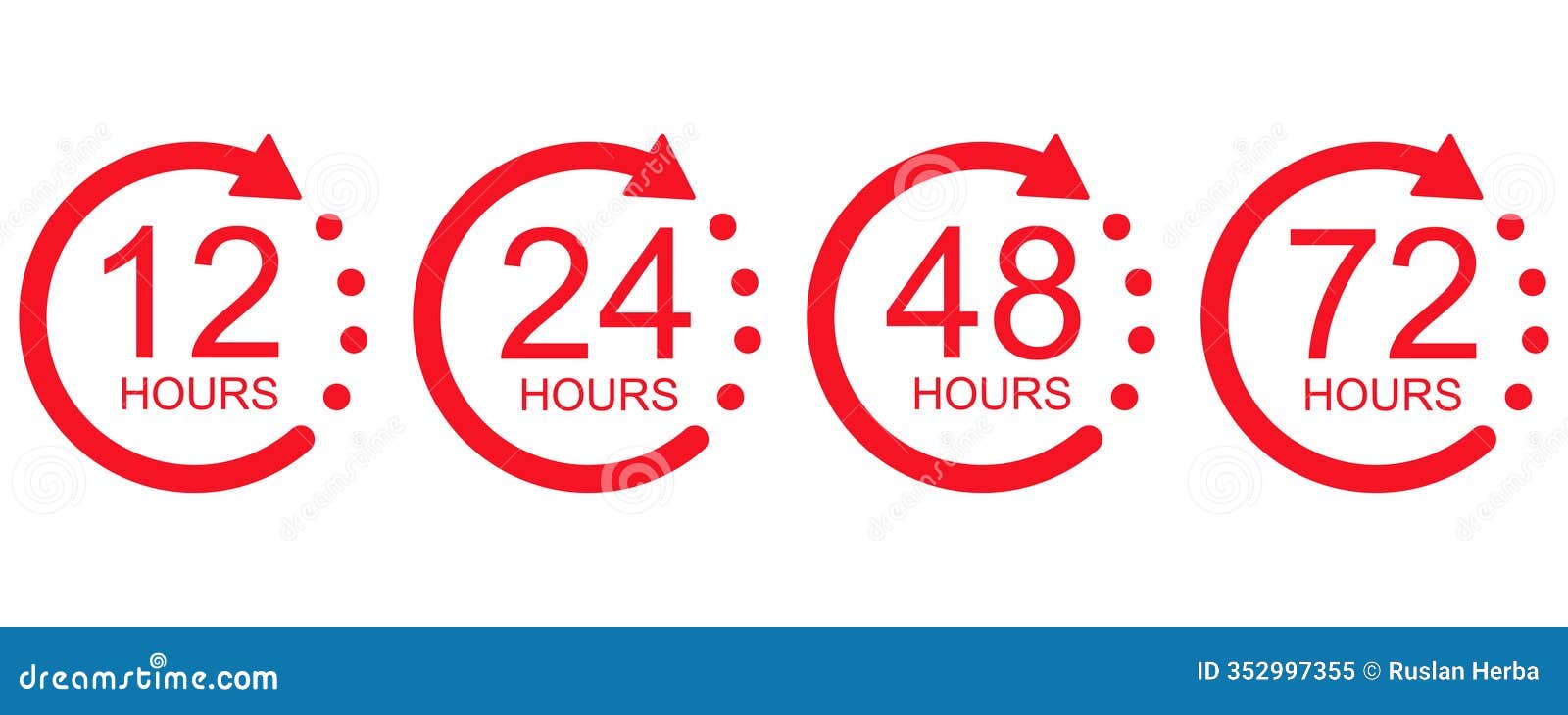 Set Of Hours Clock Arrows. Time Icons On A Transparent Background ...