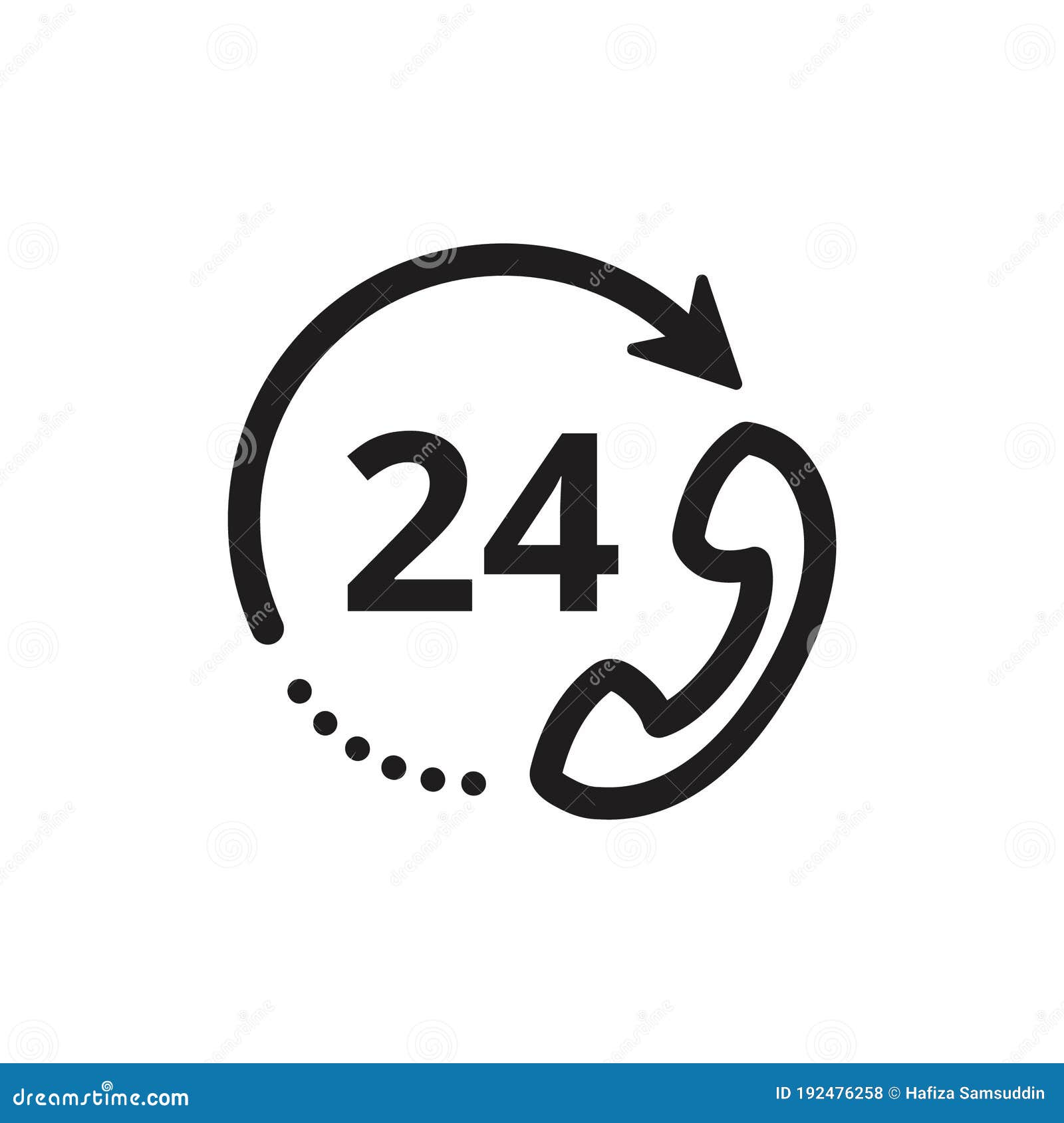 24 Hours Customer Service Icon. Vector Illustration Decorative Design ...