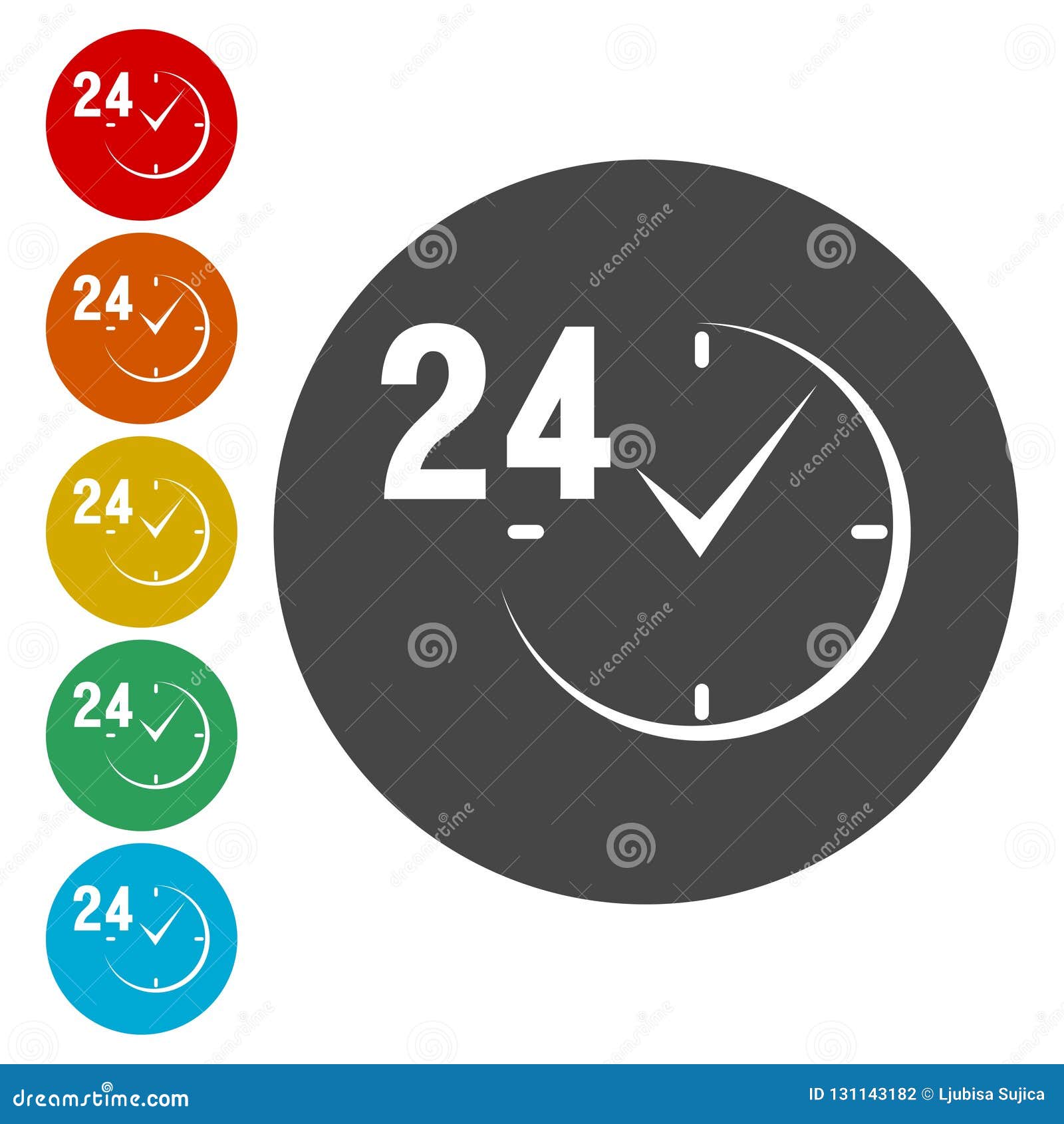 24 Hours Customer Service. Round the Clock Symbol Stock Vector ...