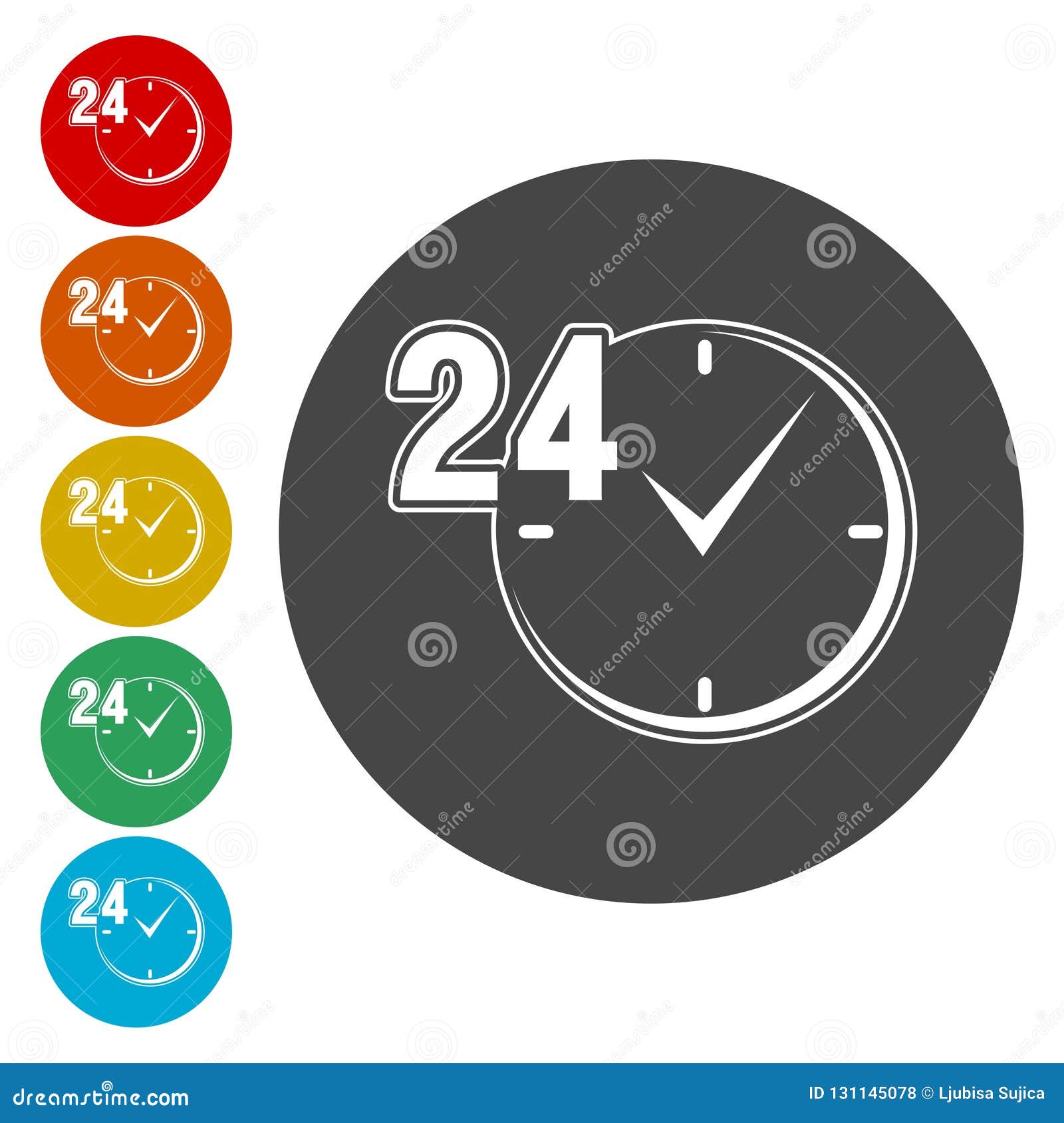 24 Hours Customer Service. Round the Clock Symbol Stock Vector ...