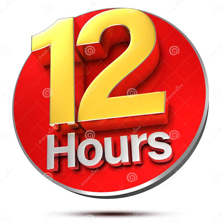 12 Hours 3d. stock illustration. Illustration of icon - 154996740