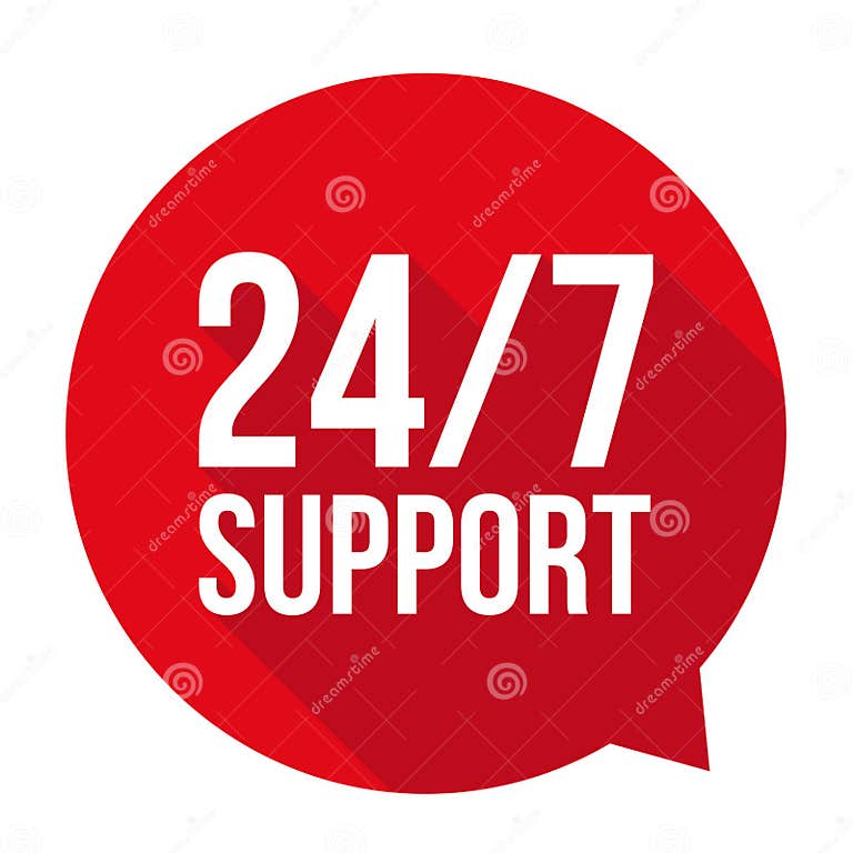 24 Hours a Day Call Service, 24-7 Support Stock Illustration ...