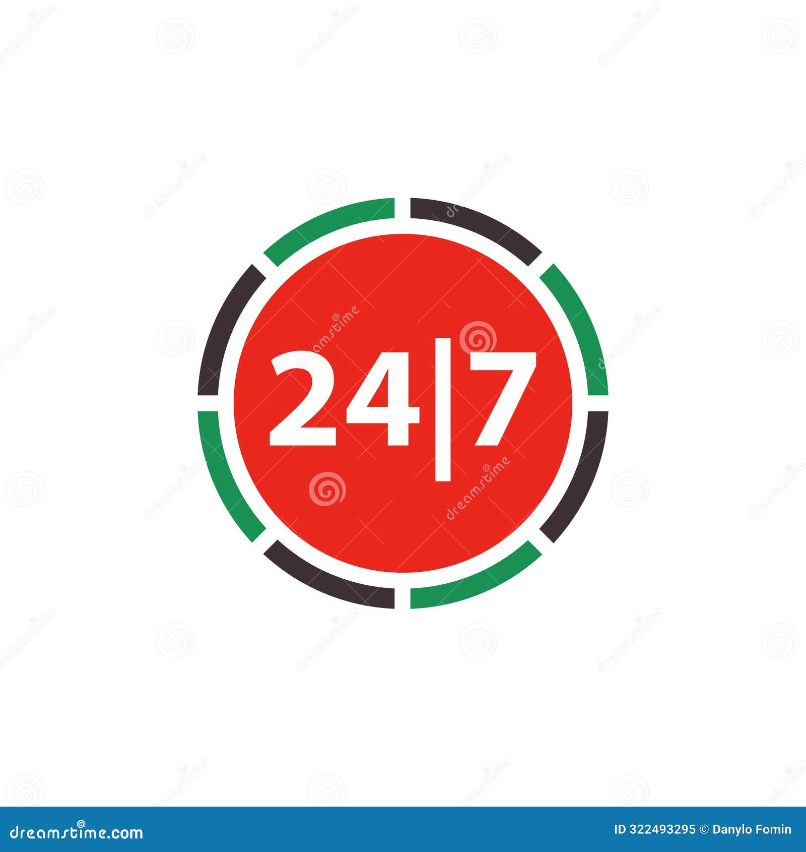 24 Hours a Day, 7 Days a Week Icon Stock Illustration - Illustration of ...