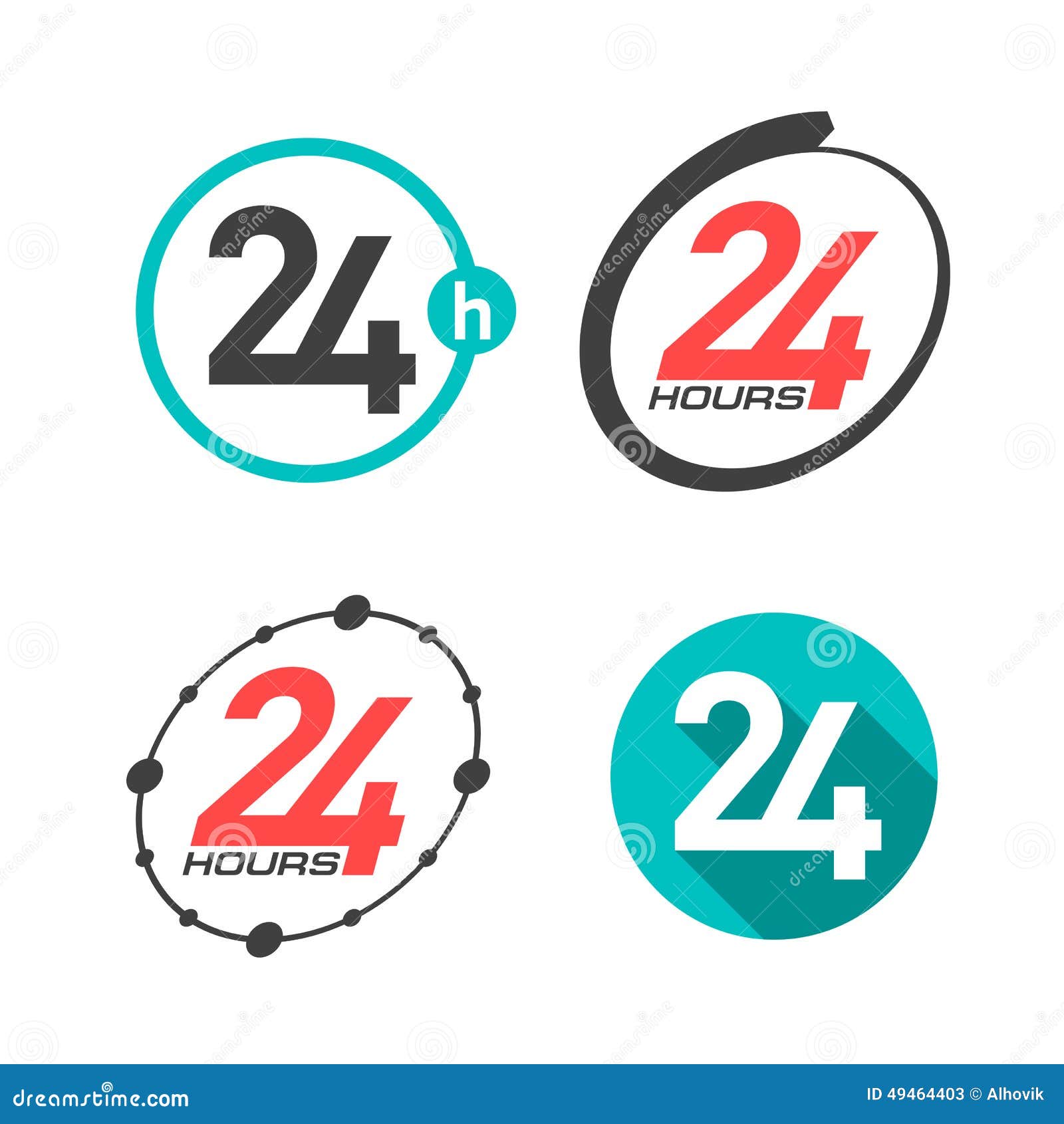 24 hours a day icons stock vector. Illustration of hours - 49464403