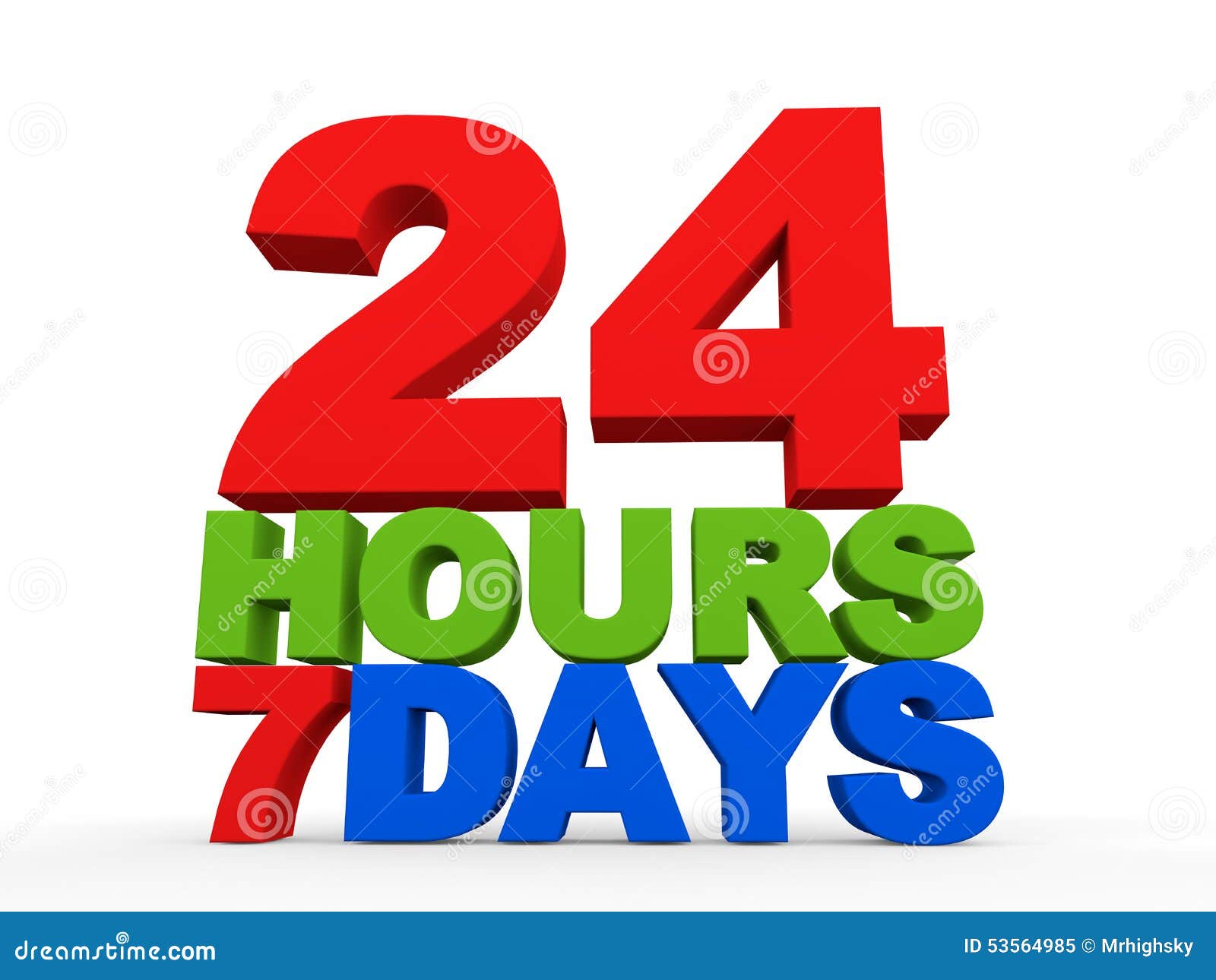 24 Hours 7 Days Stock Illustration - Image: 53564985