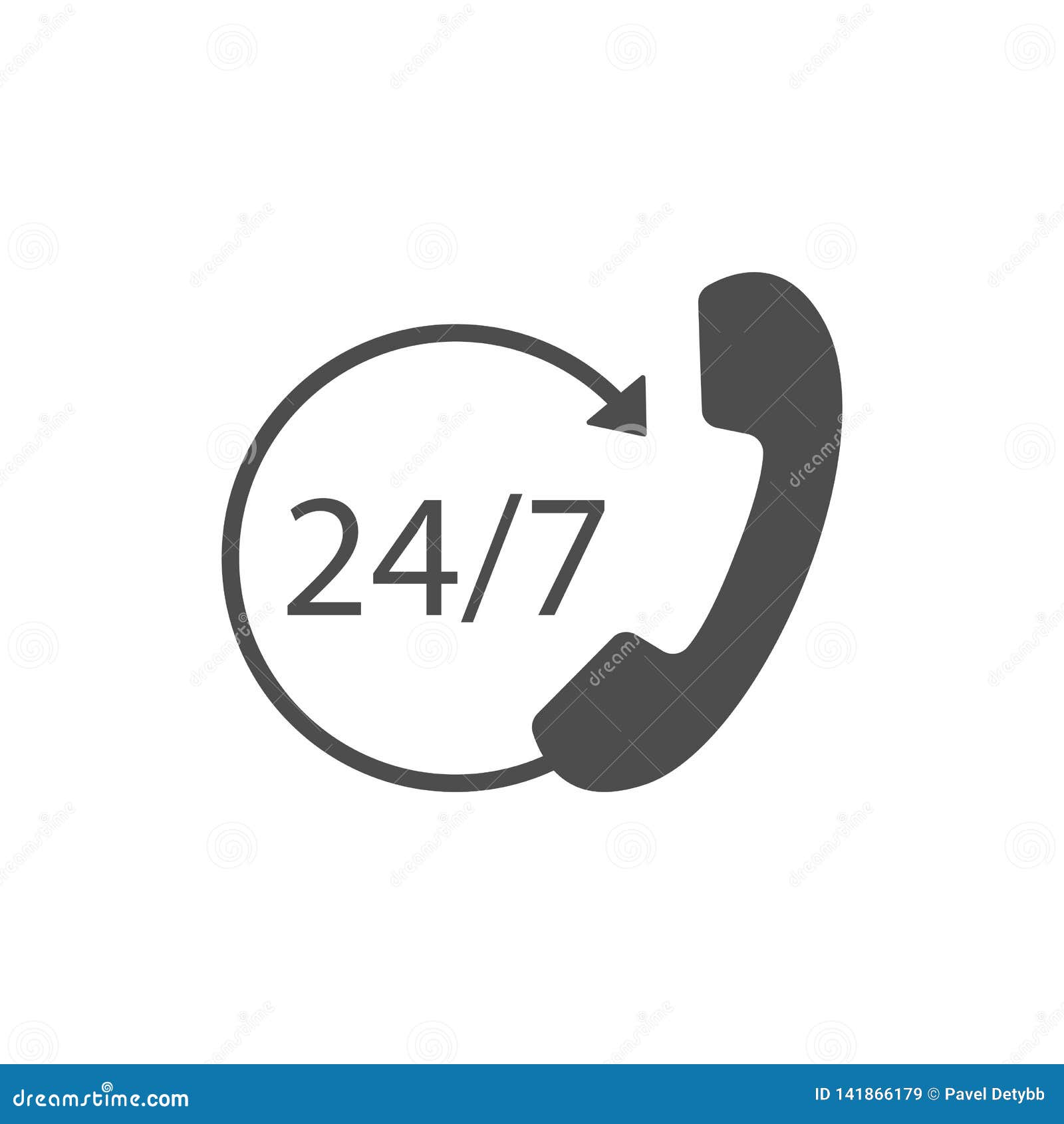 24 Hours 7 Days Icon. Time Clock Icon Vector Illustration. Flat Design ...