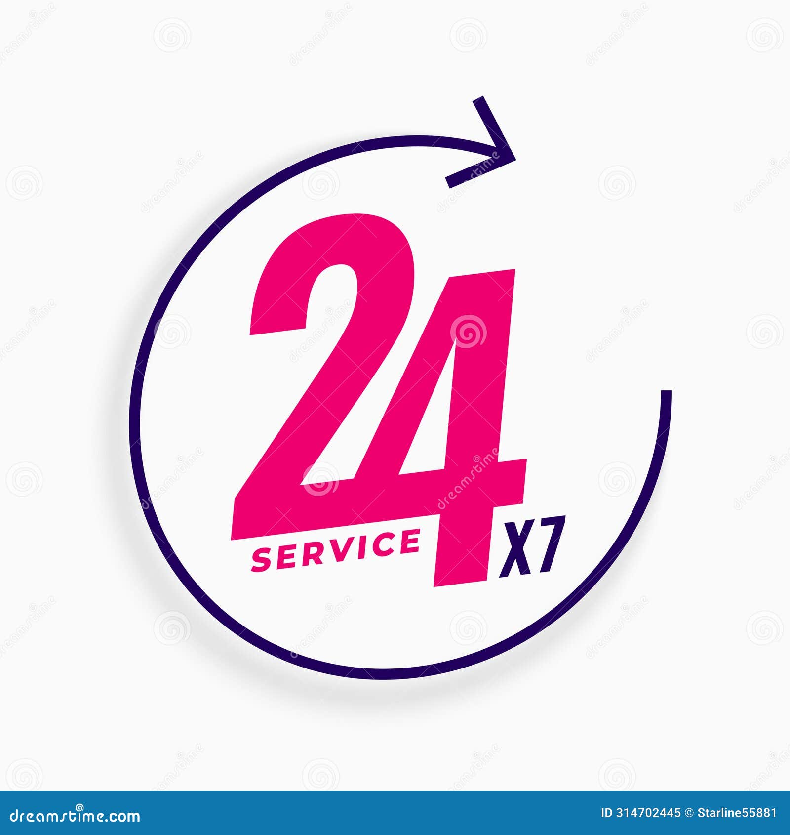 24 Hours and 7 Days always Open Service Poster Stock Vector ...