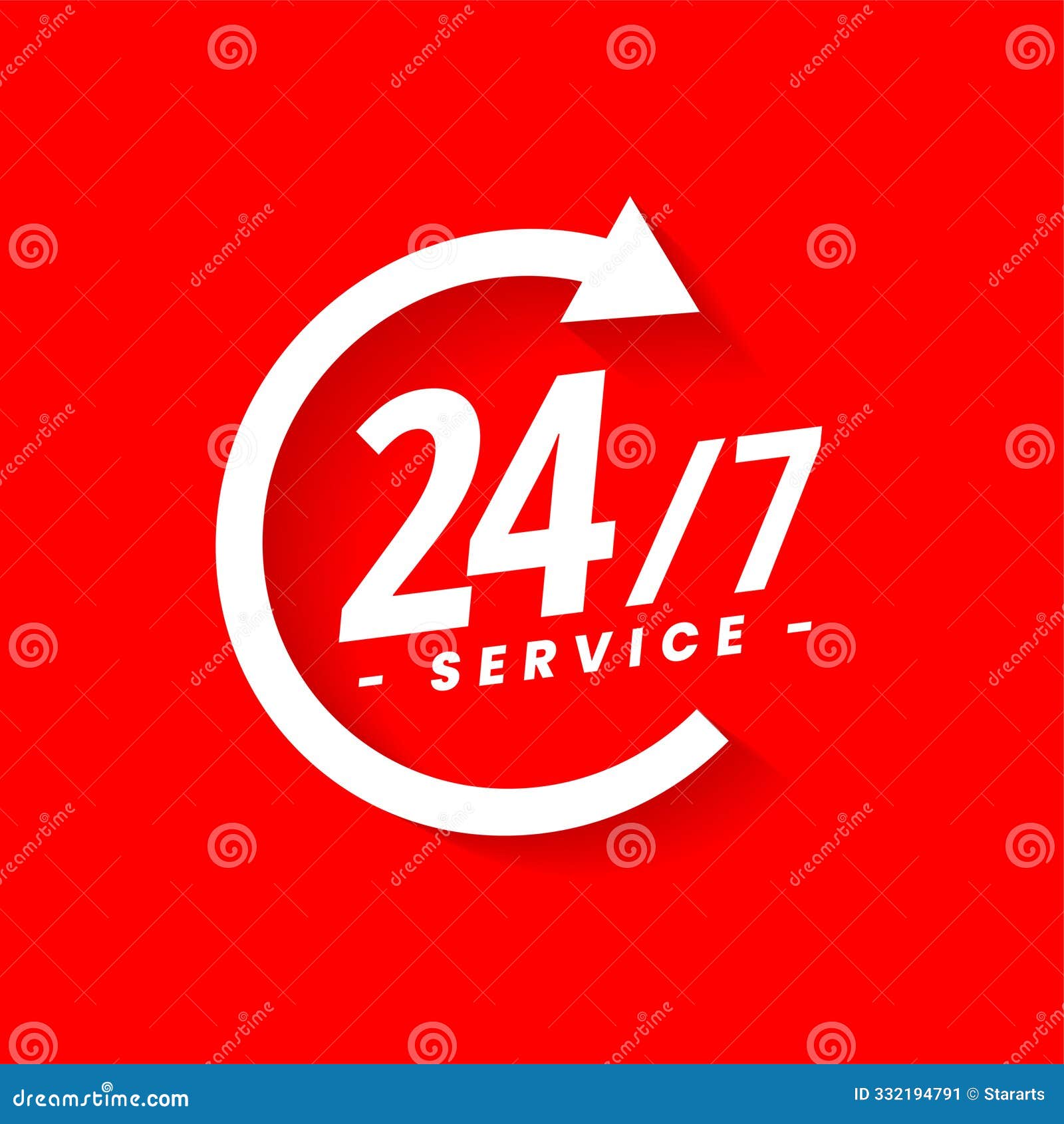 24 Hours and 7 Days Service Availability Concept Background Stock ...