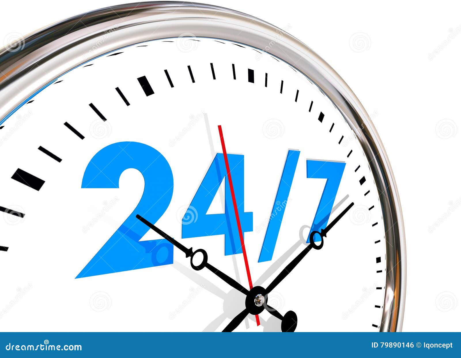 24 Hours 7 Days Week Numbers Clock Stock Illustration - Illustration of ...