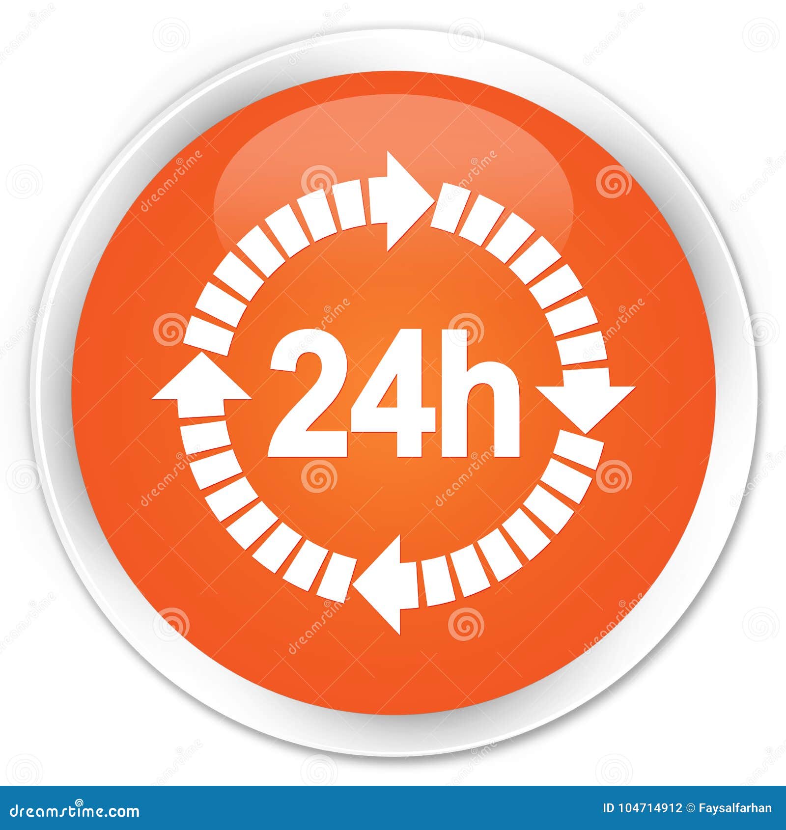 24 Hours Delivery Icon Premium Orange Round Button Stock Illustration ...