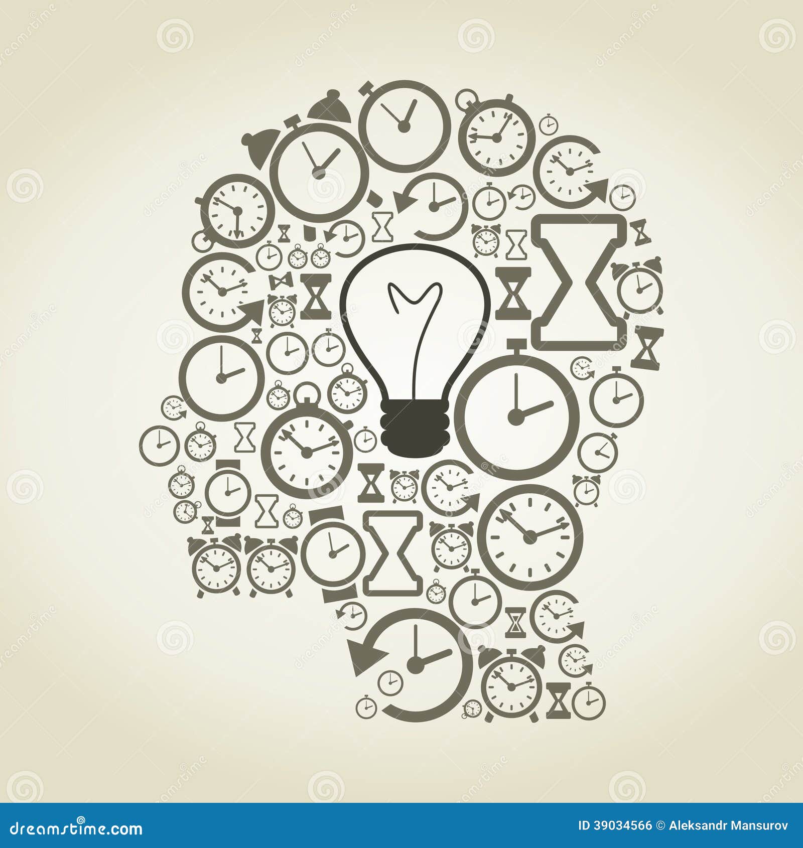 Hours a head stock vector. Illustration of minute, hours - 39034566