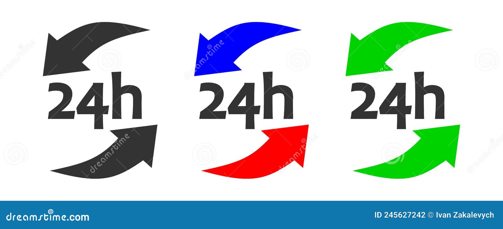 24 Hours Icon. Around the Clock Symbol. Sign Non Stop Vector Stock ...