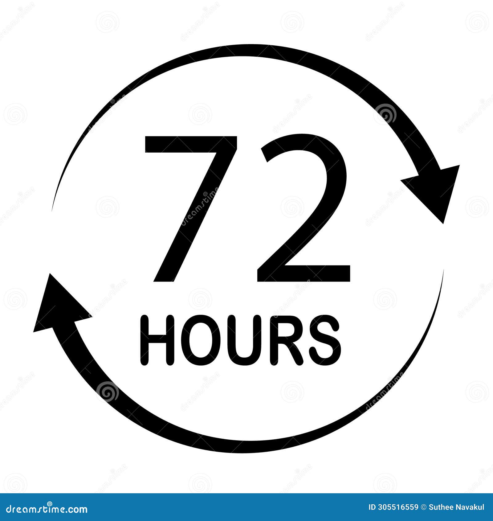 72 Hours Icon. 72 H Sign. 72 Hours Service Symbol. Flat Style Stock ...