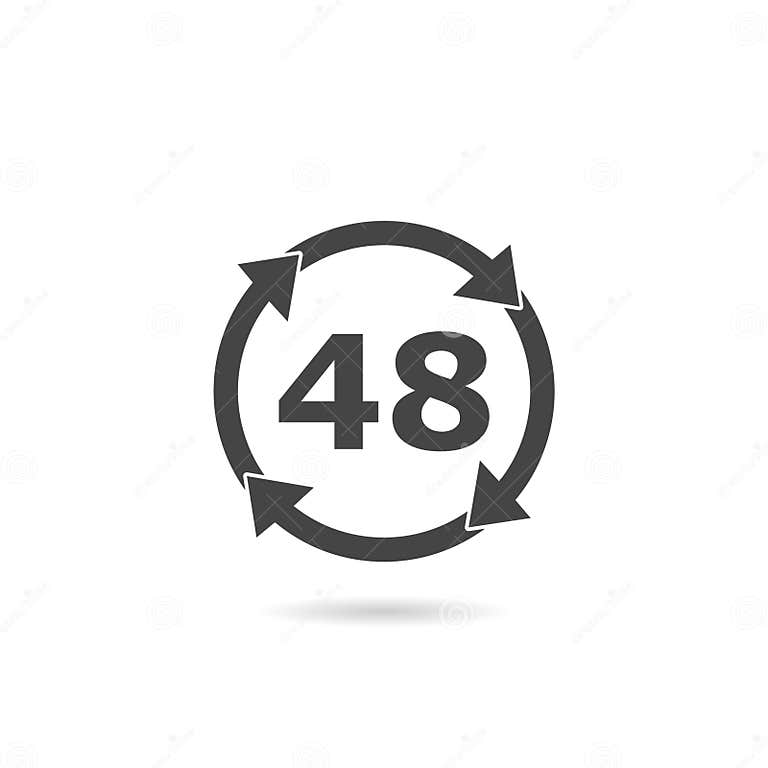 48 hours icon with shadow stock vector. Illustration of service - 190517435