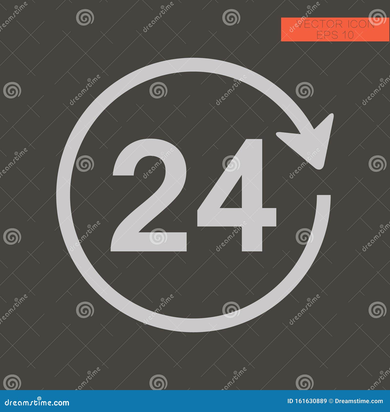 24 Hours Icon Symbol Vector Illustration Stock Illustration ...