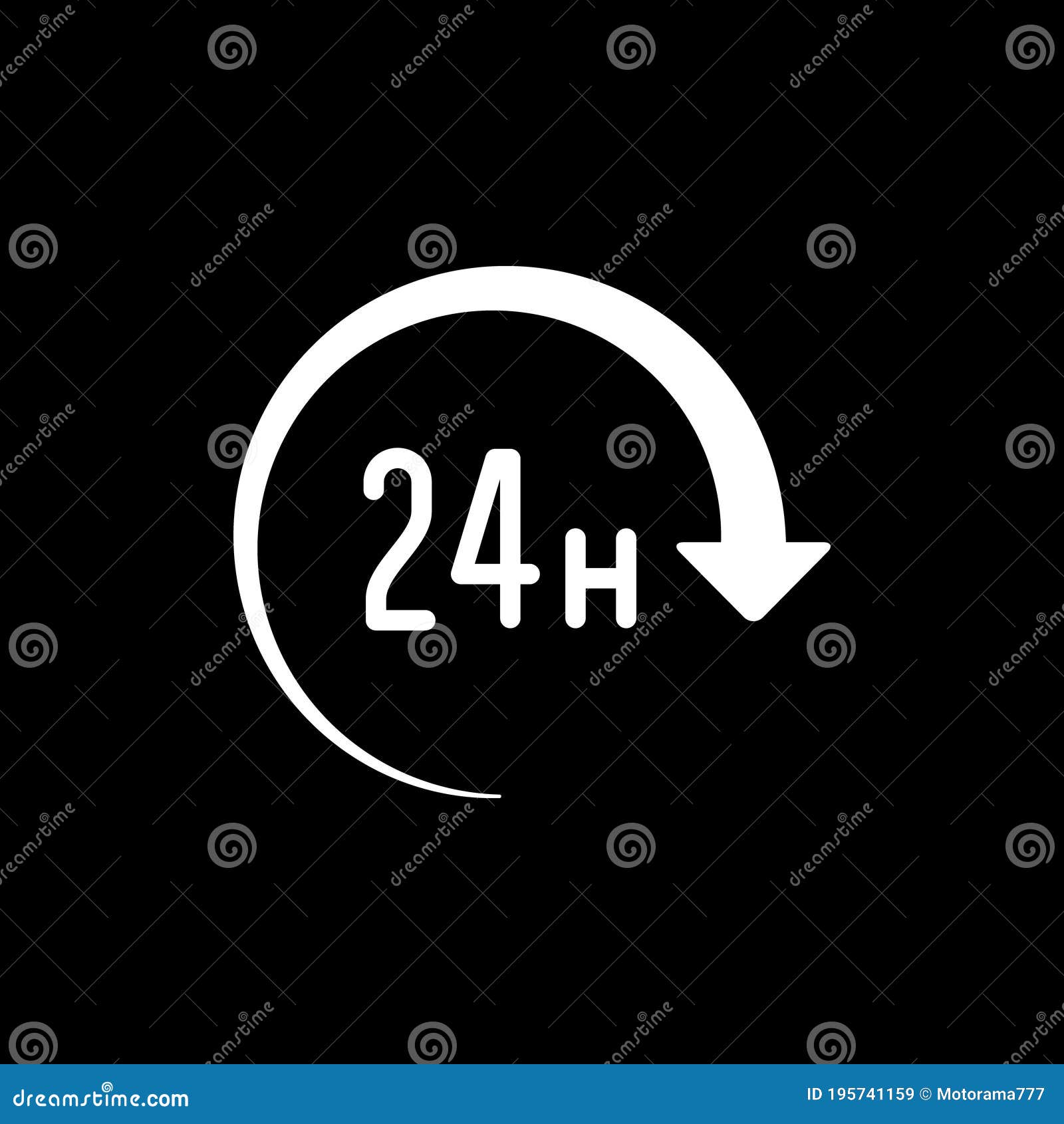 24 Hours Icon or Twenty Four Hour Symbol Stock Vector - Illustration of ...