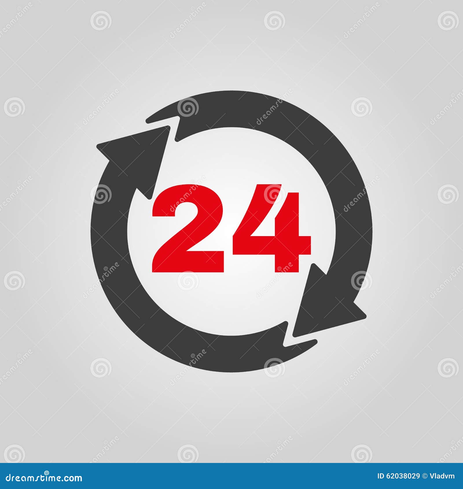 The 24 Hours Icon. Twenty-four Hours Open Symbol Stock Illustration ...