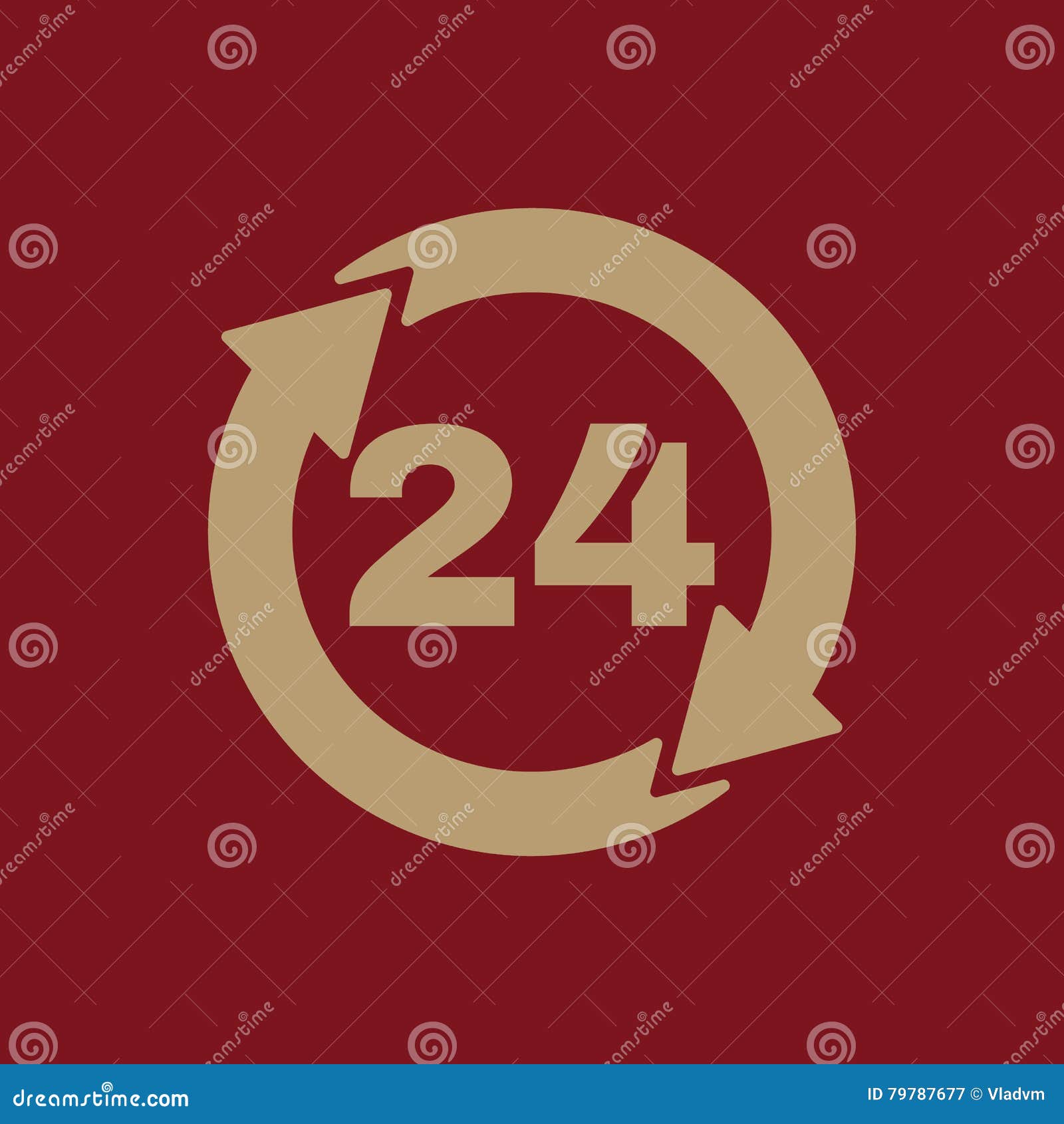 The 24 Hours Icon. Twenty-four Hours Open Symbol Stock Vector ...