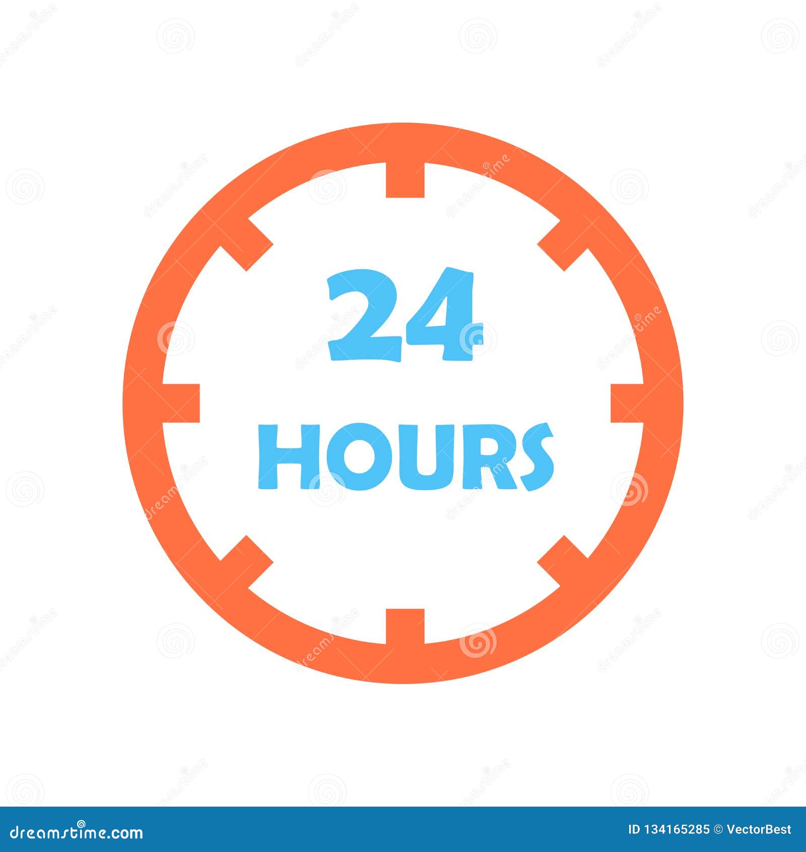24 Hours Icon Vector Sign and Symbol Isolated on White Background, 24 ...