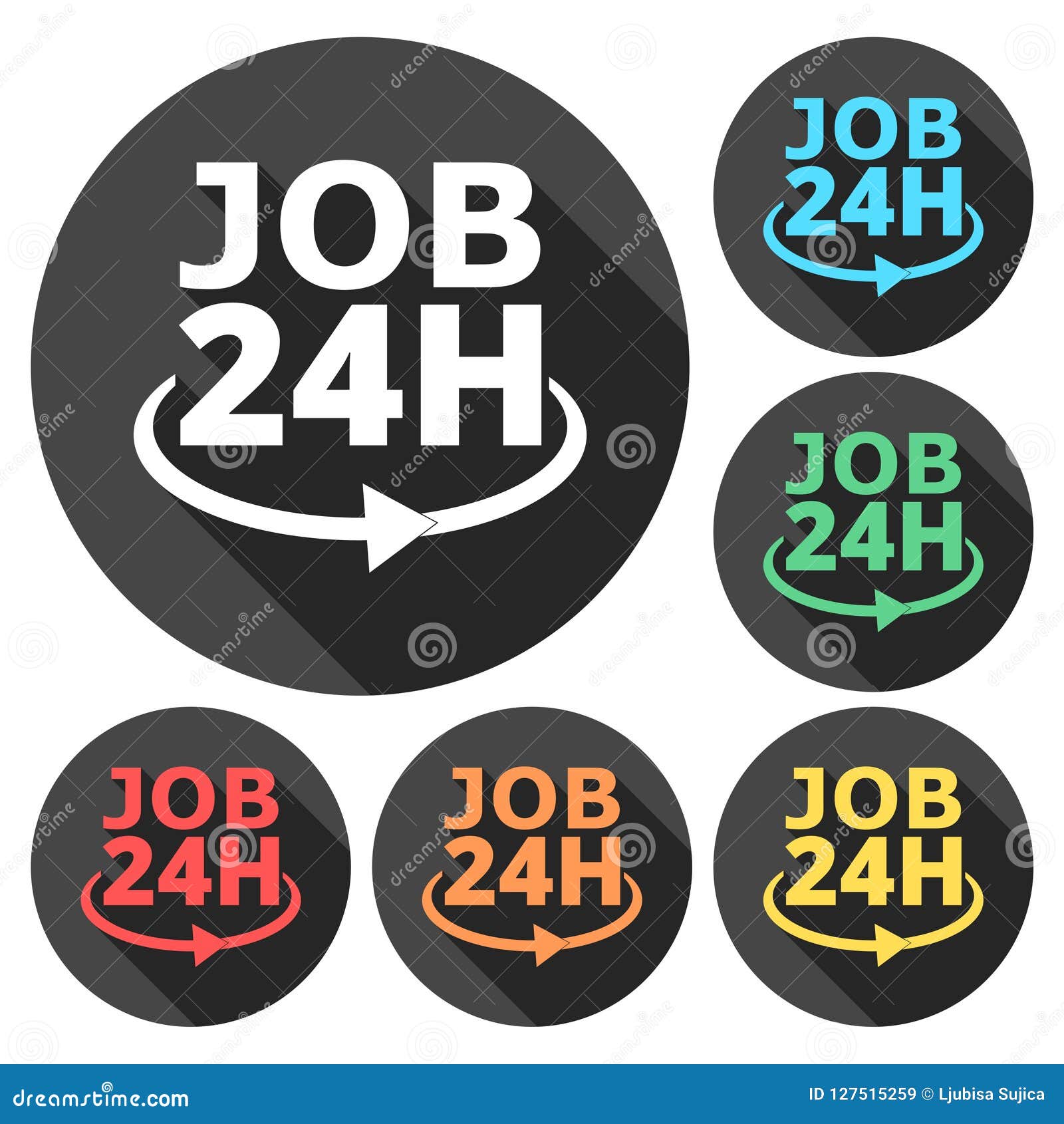 24 Hours job stock vector. Illustration of employment - 127515259