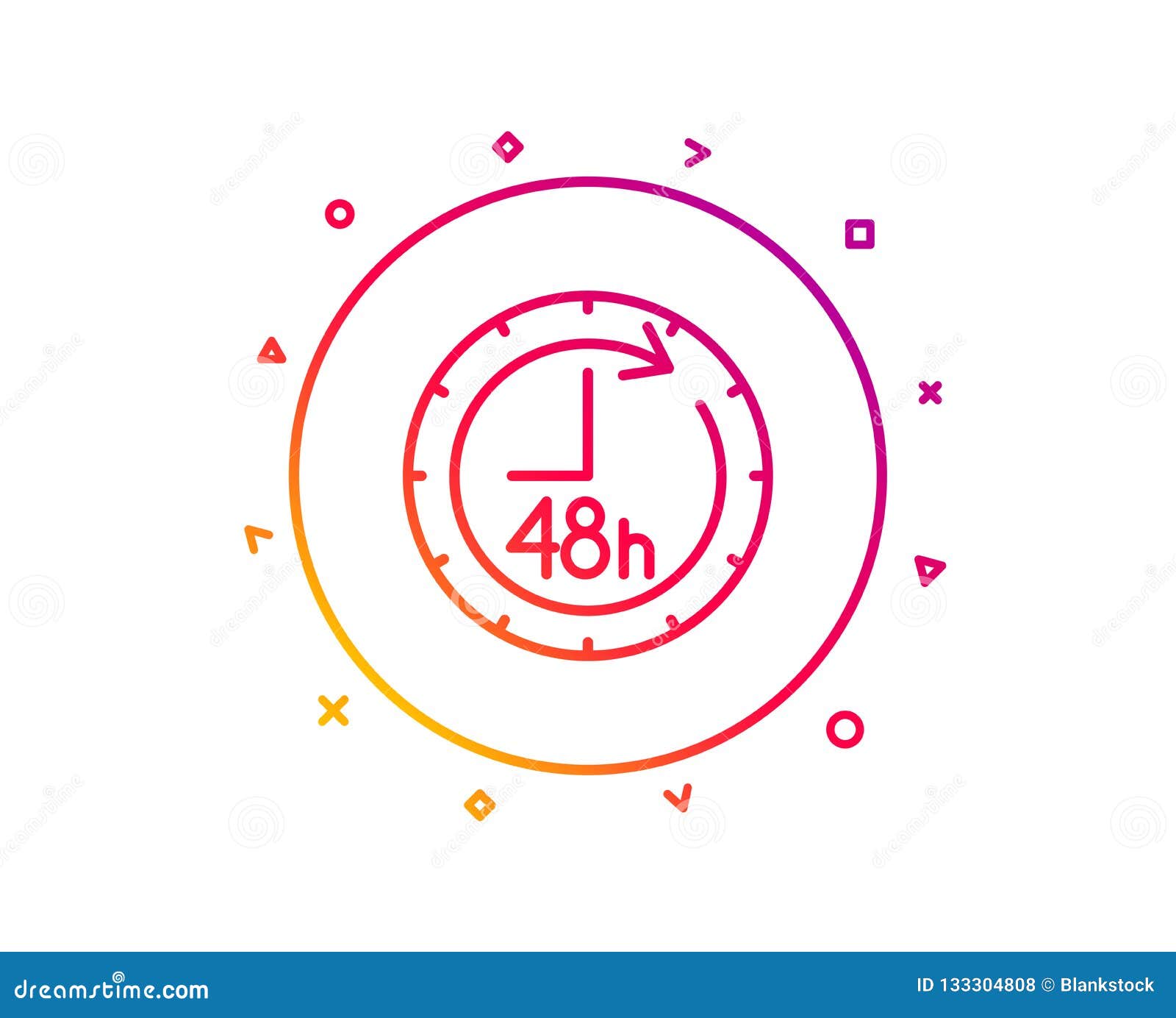 48 Hours Line Icon. Delivery Service Sign. Vector Stock Vector ...