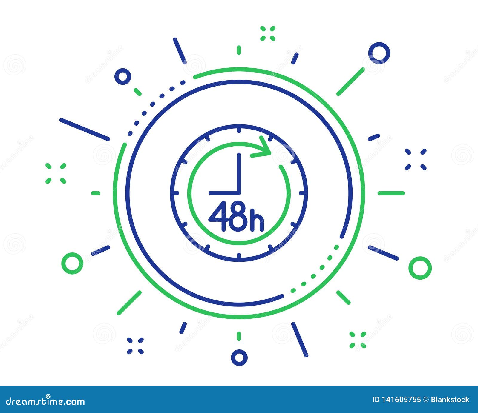 48 Hours Line Icon. Delivery Service Sign. Vector Stock Vector ...