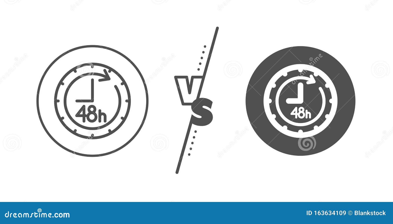 48 Hours Line Icon. Delivery Service Sign. Vector Stock Vector ...