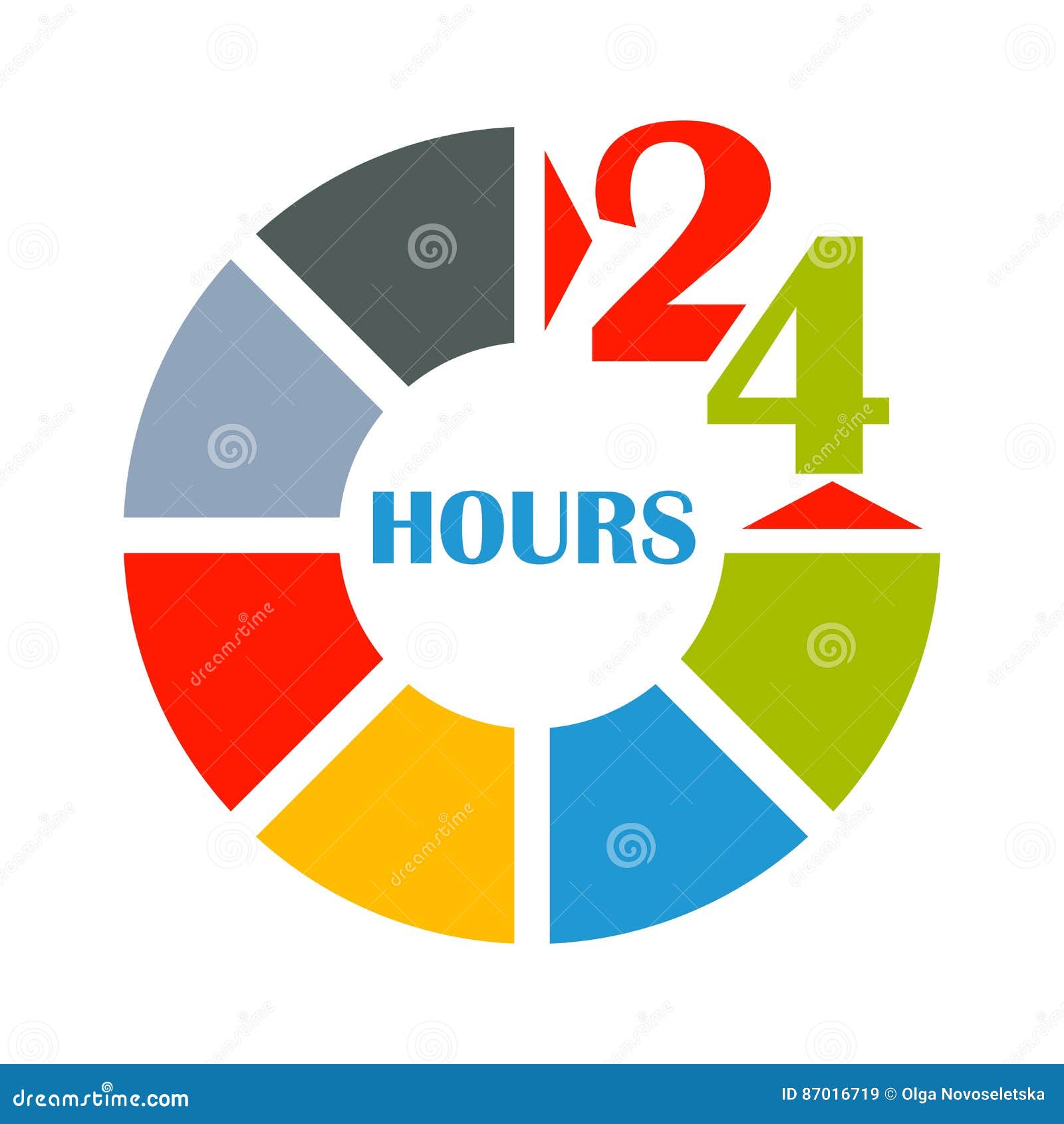 24 hours open color stock vector. Illustration of backdrop - 87016719