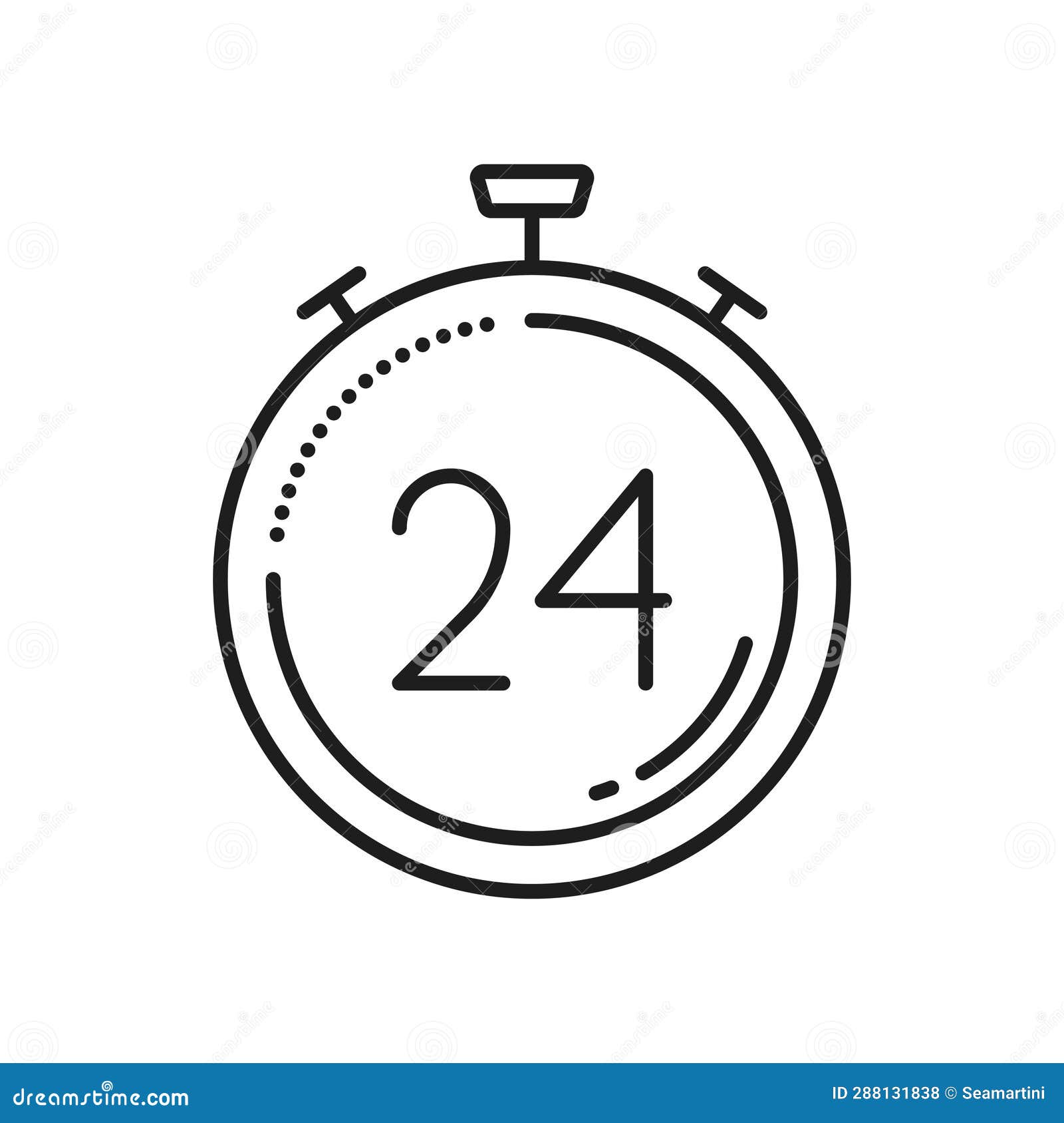 24 Hours Order Execution or Delivery Service Icon Stock Vector ...