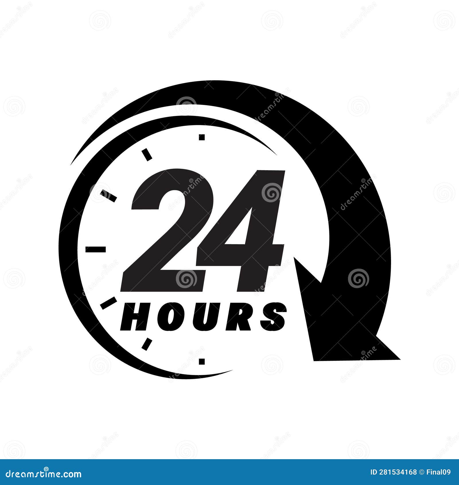 24 Hours Order Execution or Delivery Service Icons. Stock Vector ...