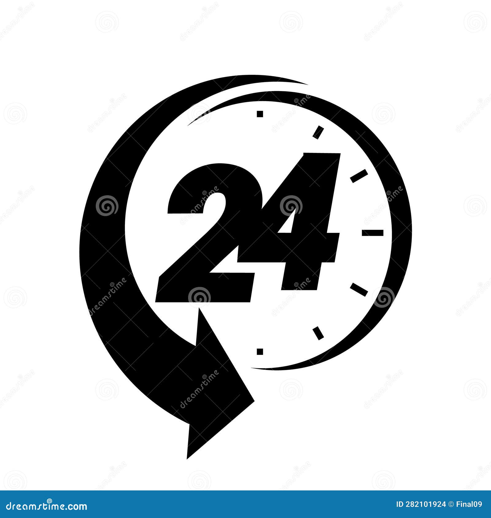 24 Hours Order Execution or Delivery Service Icons. Stock Vector ...