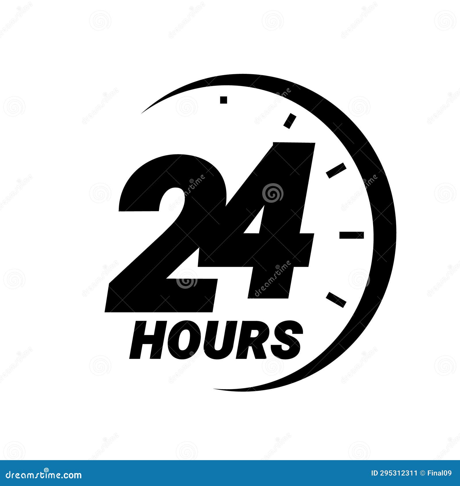 24 Hours Order Execution or Delivery Service Icons. Stock Vector ...