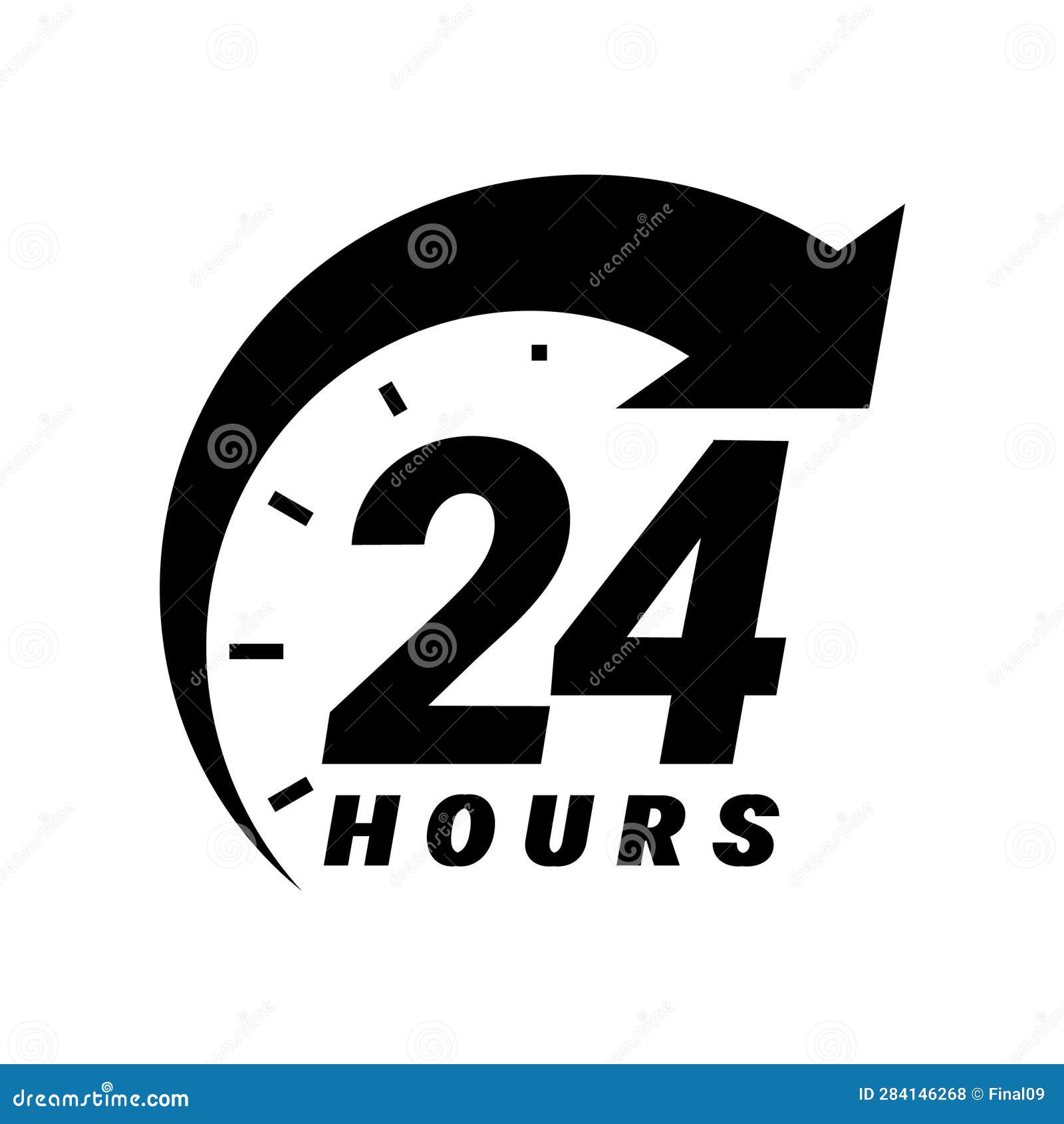 24 Hours Order Execution or Delivery Service Icons. Stock Vector ...