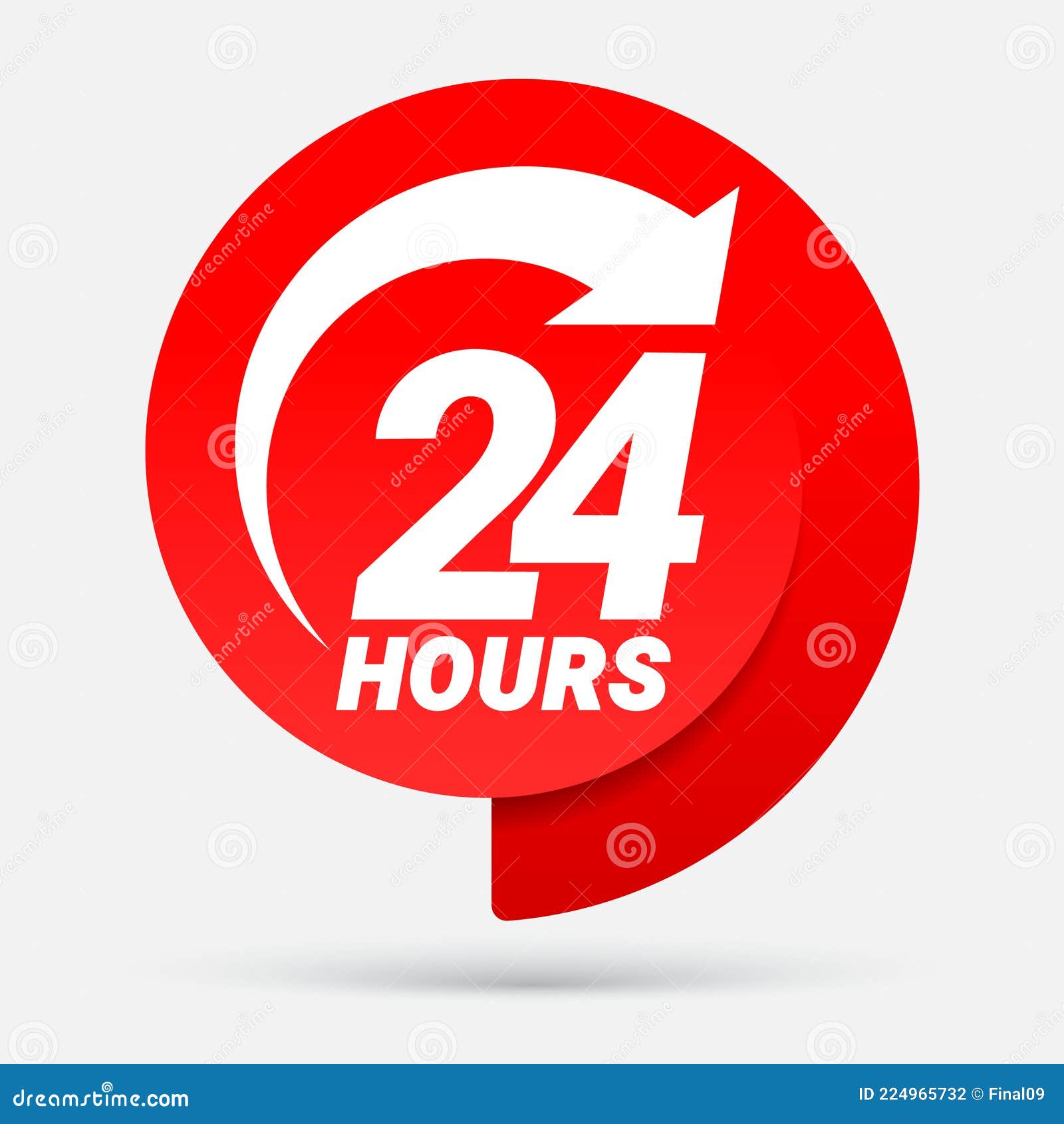 24 Hours Order Execution or Delivery Service Icons. Stock Vector ...